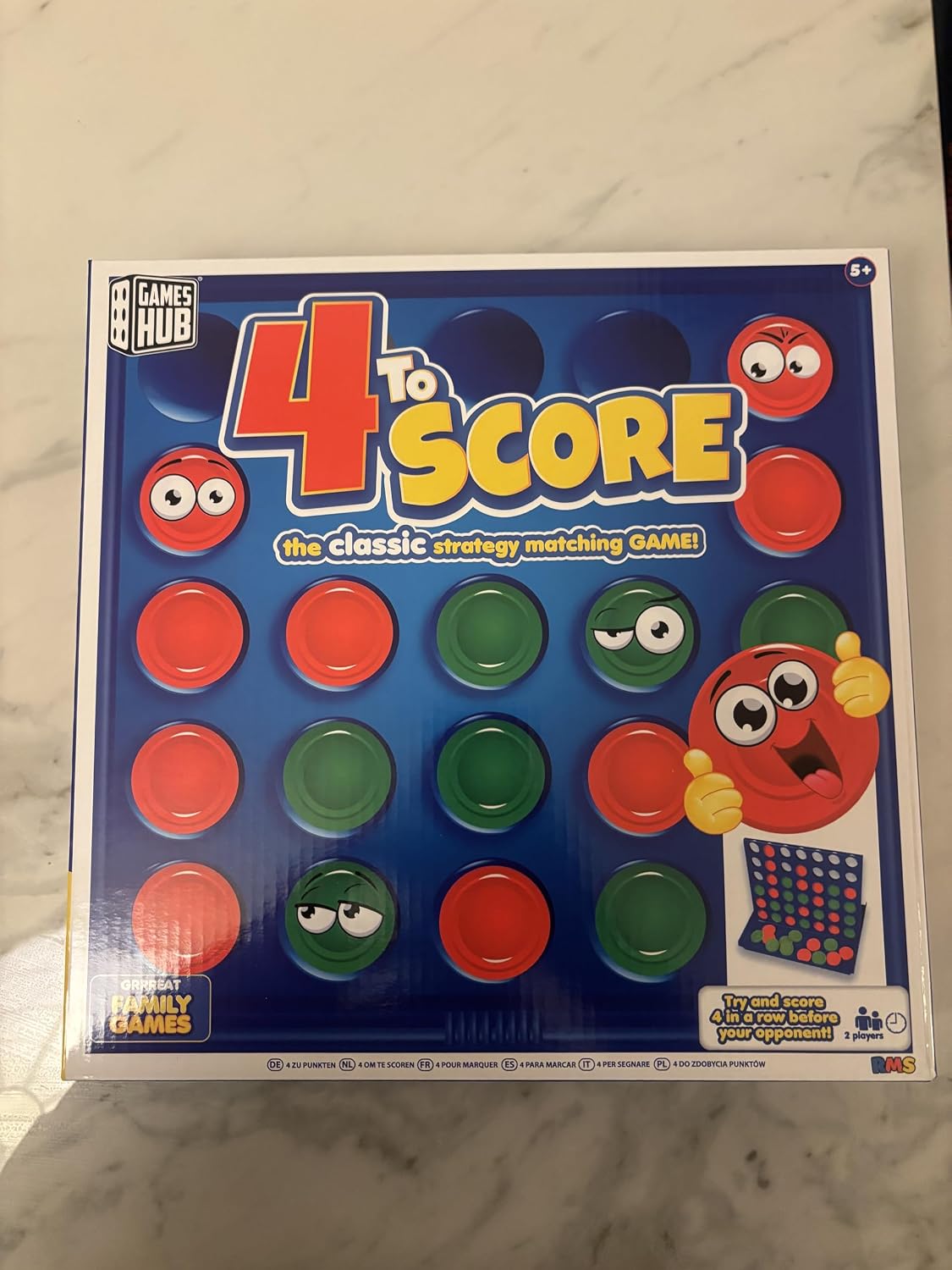 4 to Score Classic Strategy Matching Game, 2 Players, Red and Green ...