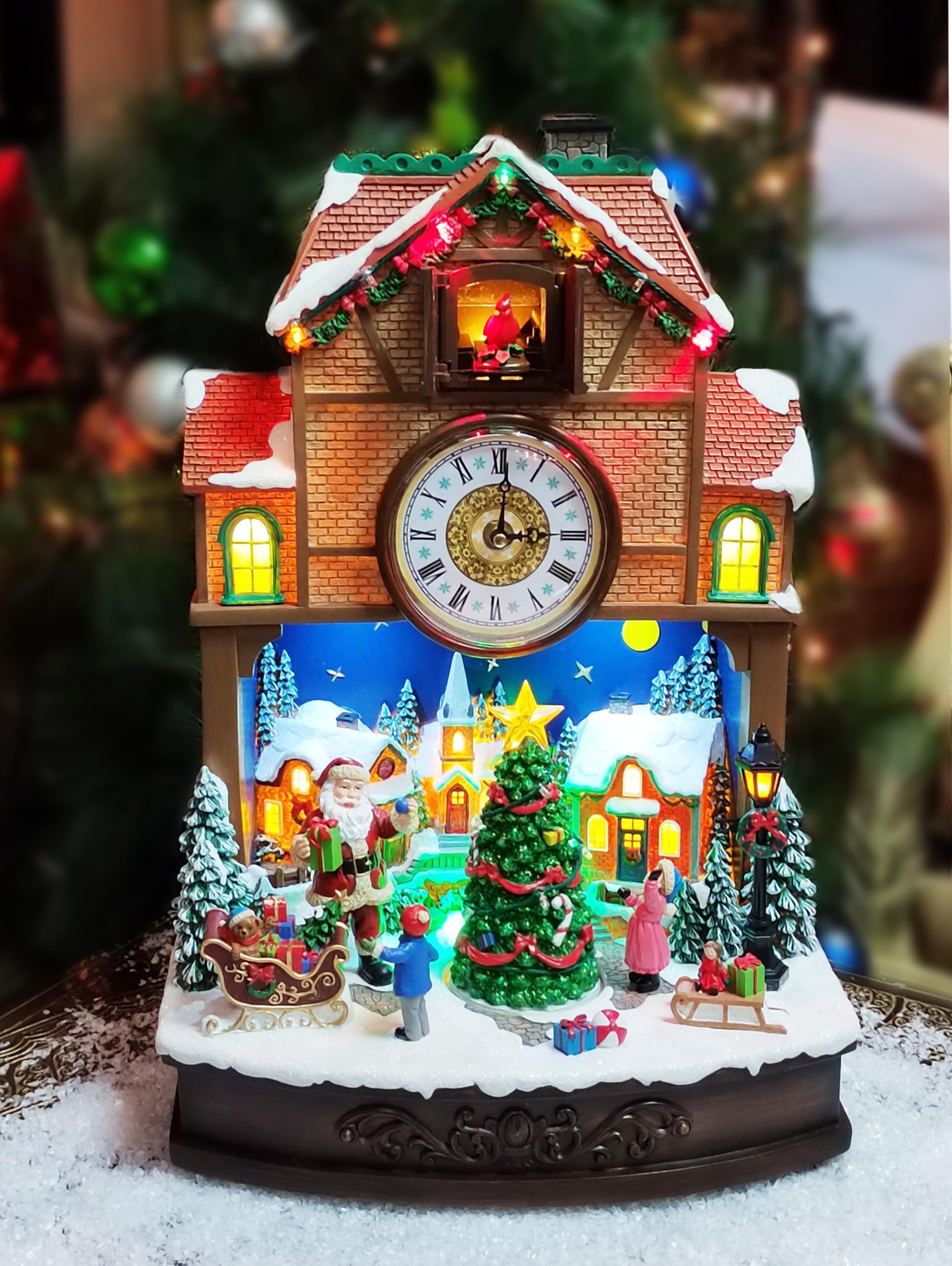 Amazon.com: MOMENTS IN TIME 19" H Christmas Decor Cuckoo Clock with ...