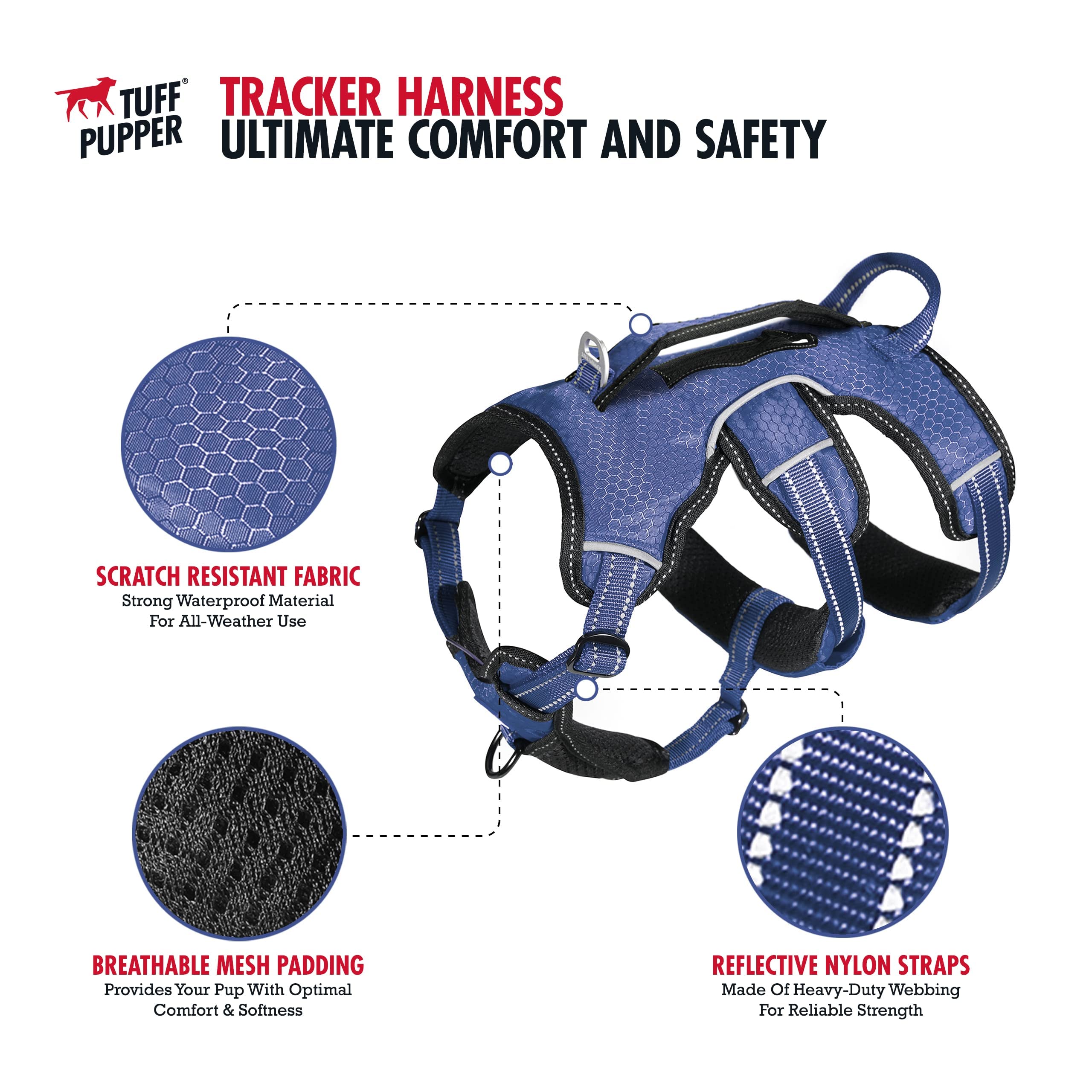 Tuff Pupper Updated for 2022 - Tracker No Escape Dog Harness | Dual ...