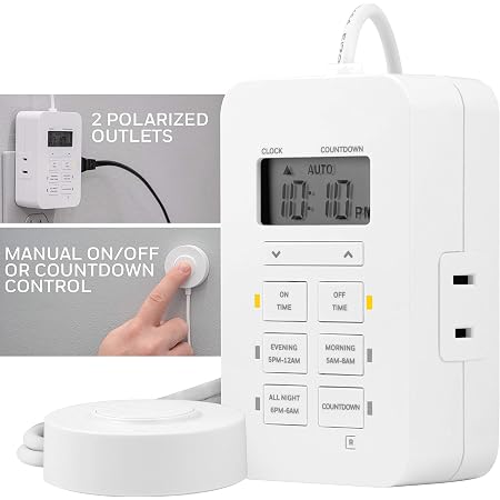 UltraPro Daysmart Indoor 7-Day Plug-in Digital Timer, Custom Settings ...