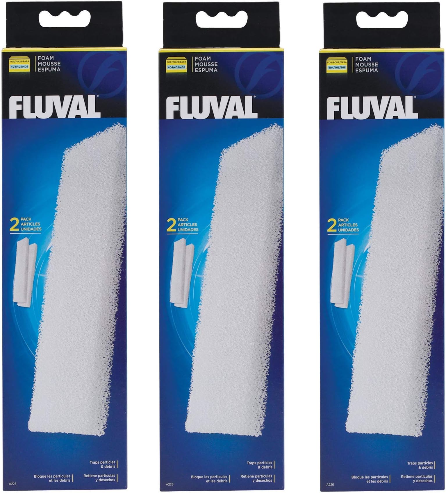 Amazon.com : (3 Pack) Fluval Filter Foam Block 404/405, 2 Blocks each ...