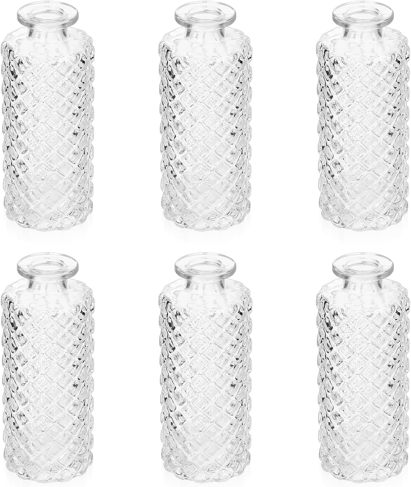 WOPPLXY 12PCS Glass Bud Vase - Clear Small Flower Vases Vintage Flower ...