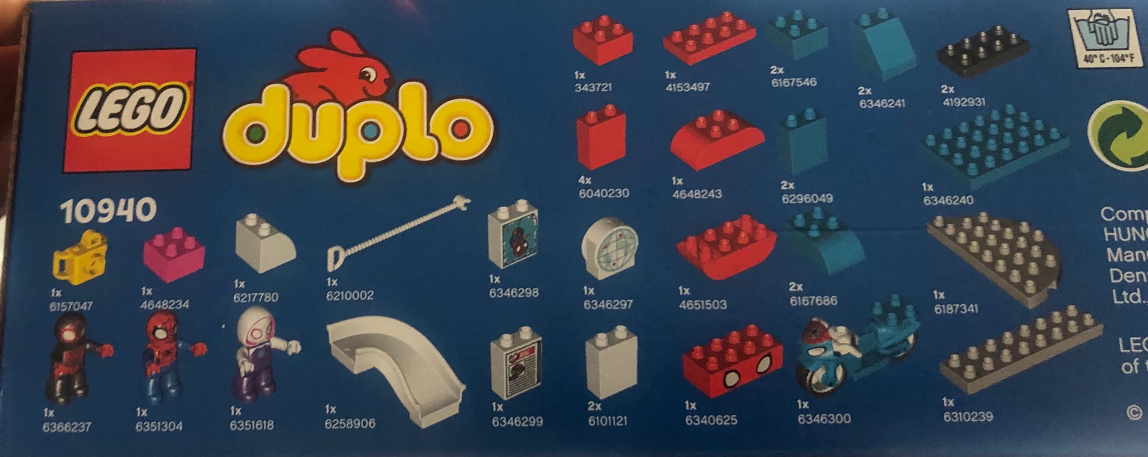 LEGO 10940 DUPLO Marvel Spider-Man Headquarters Building Toy for ...