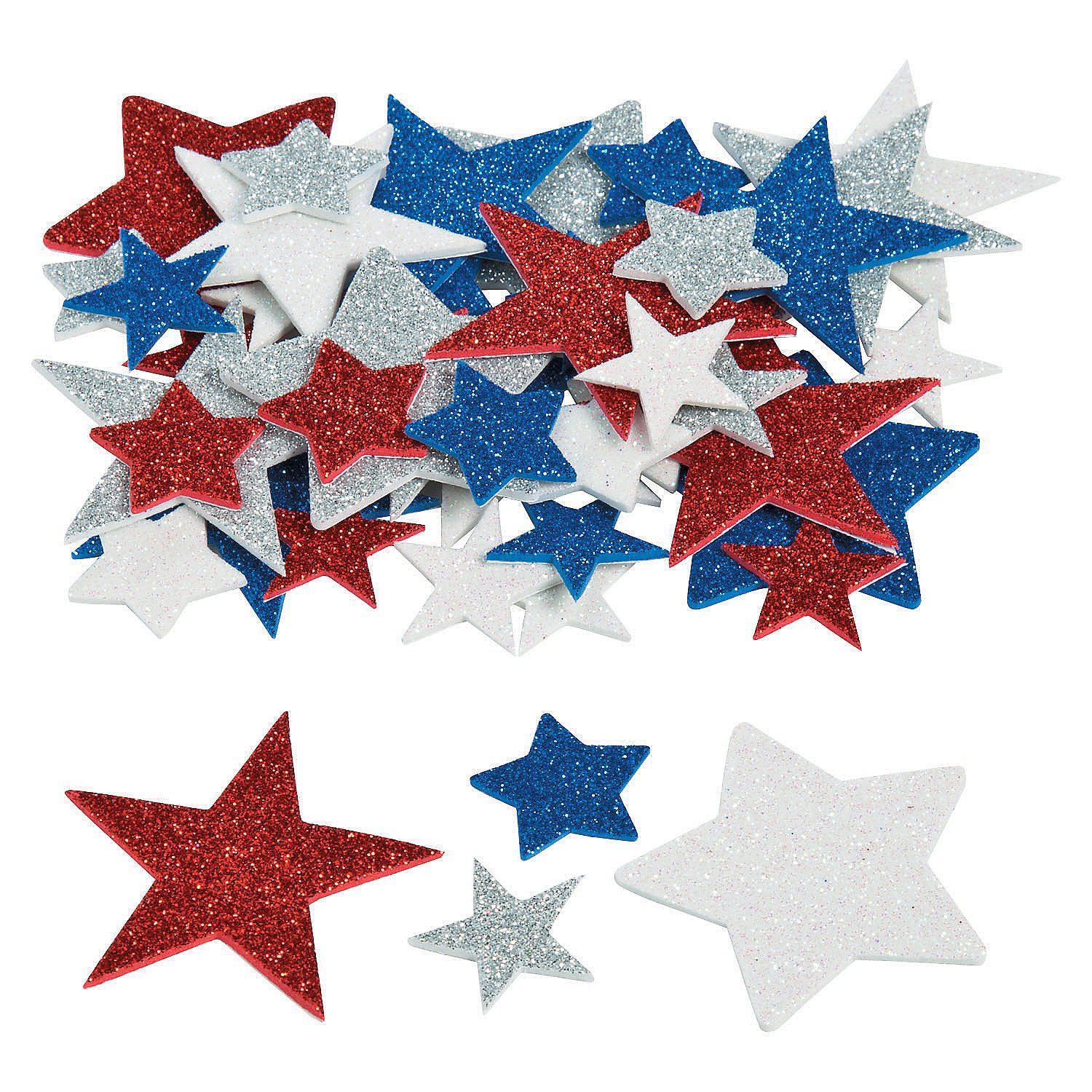 Amazon.com: Fab Foam Adhesive Glitter Star Shapes - Crafts for Kids and ...