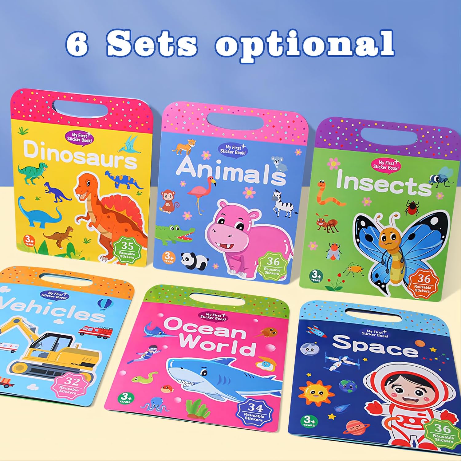 Libro de calcomanías reutilizables para niños, calcomanías de ...