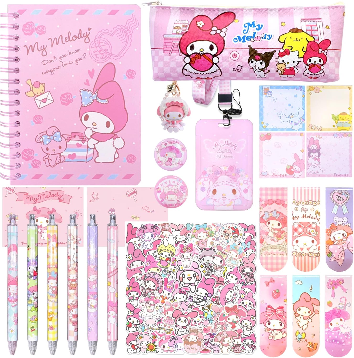 Amazon.com : Lobsgous My Melody School Supplies Set, Melody Stationery ...