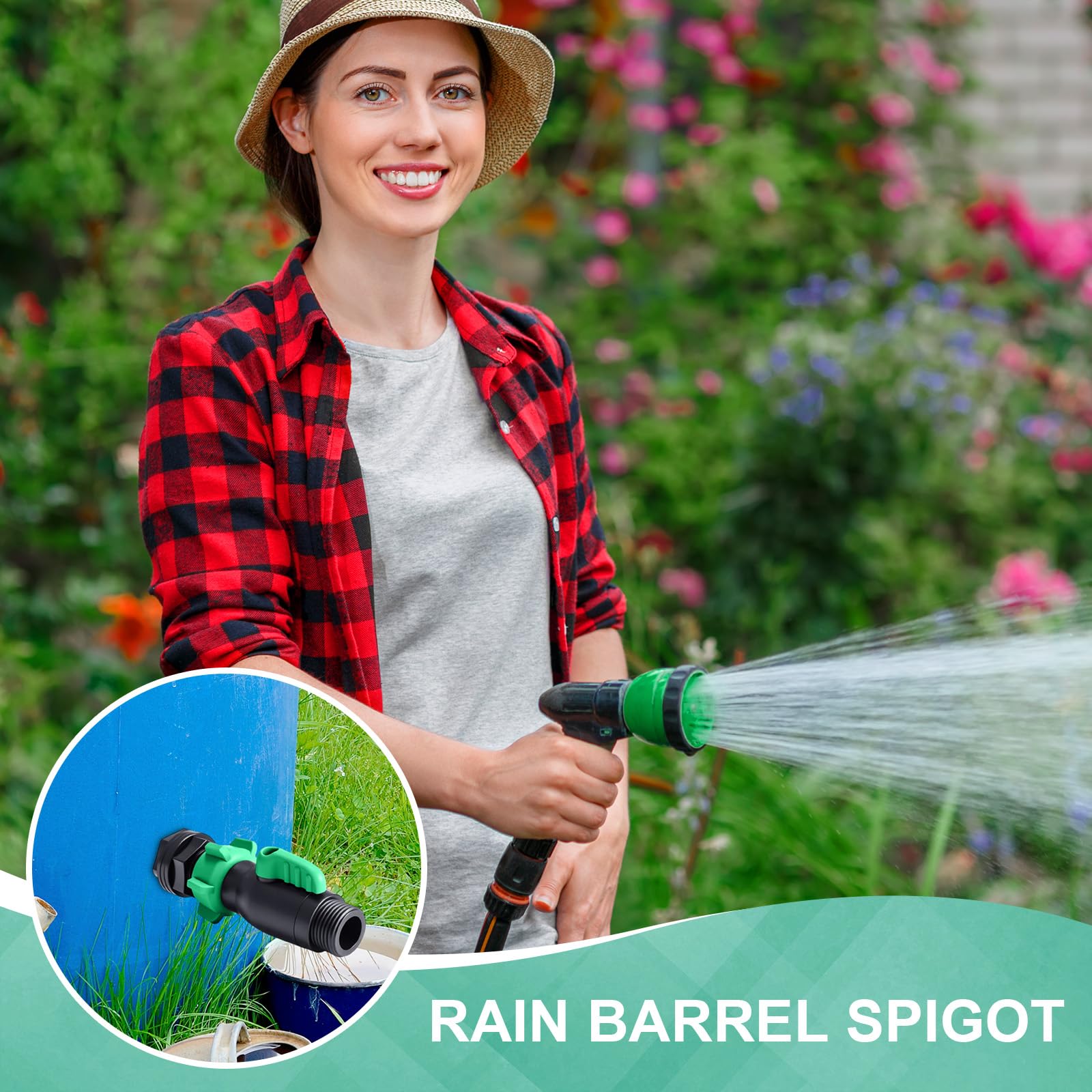 Snapklik.com : Innconee 3 Sets Rain Barrel Spigot Kit 3/4" High Flow ...