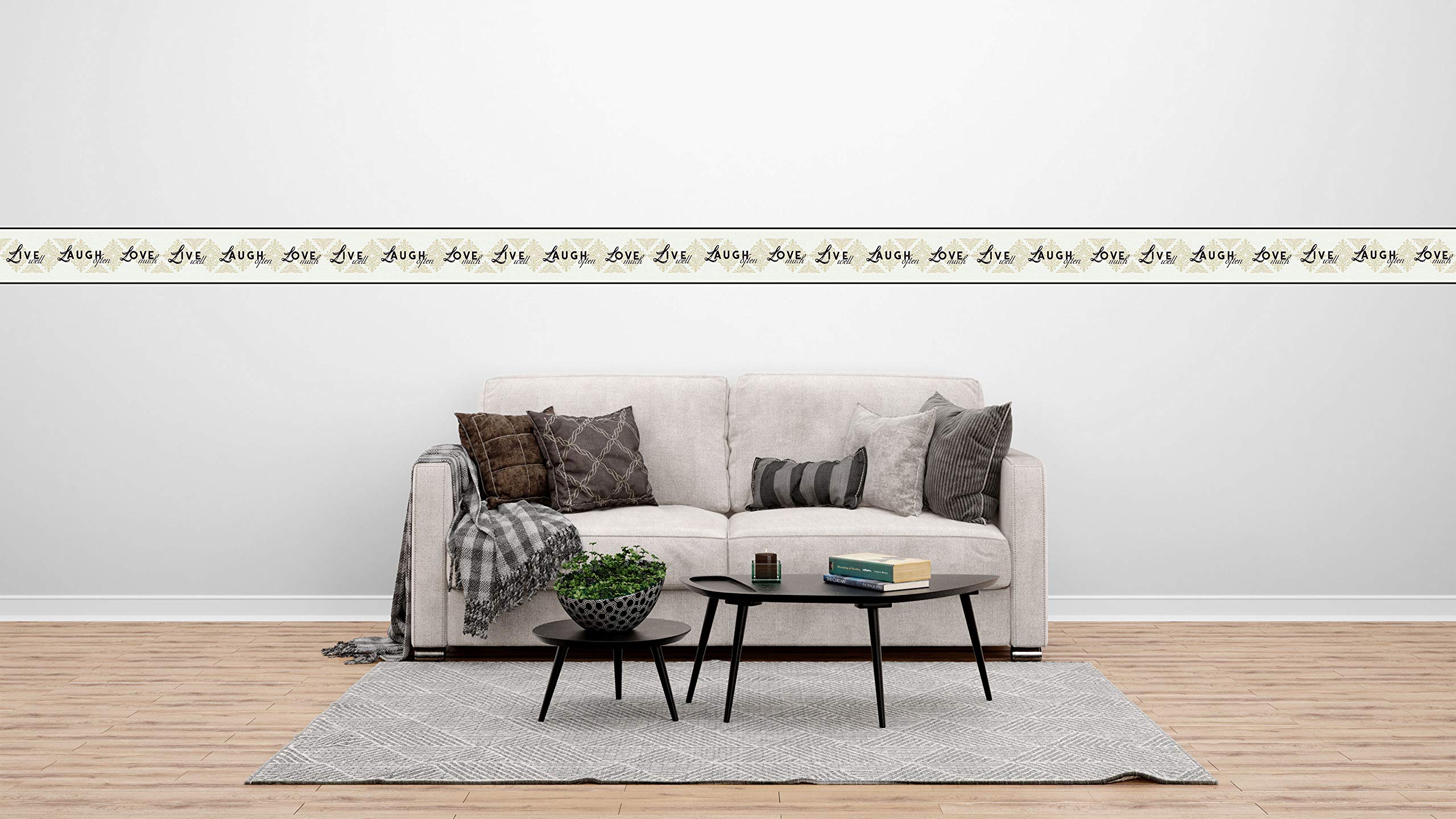 Living Room Wall Borders Dundee Deco Falkirk Dandy II Brown Pink