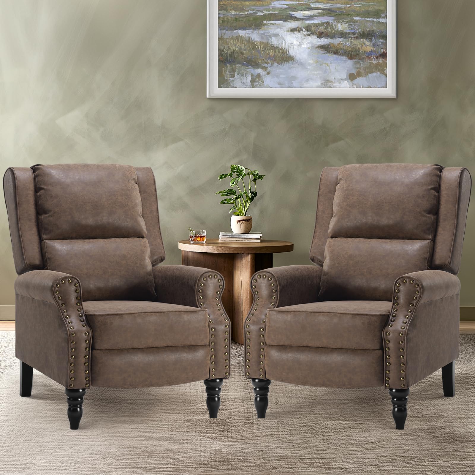 Snapklik.com : Faux Leather Pushback Recliner Chair For Living Room ...