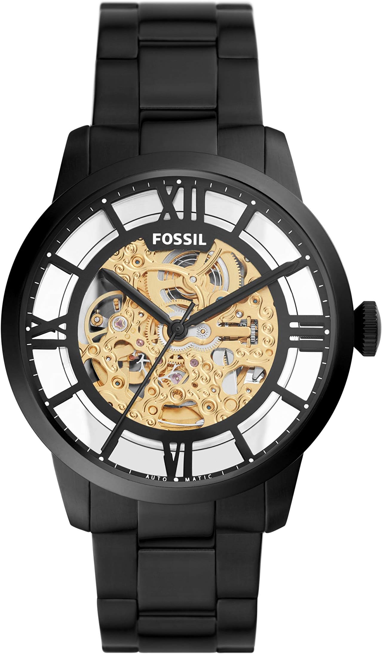 Amazon.co.jp: [Fossil] 自動巻き腕時計 44MM TOWNSMAN ME3197 メンズ ブラック 正規輸入品 : ファッション