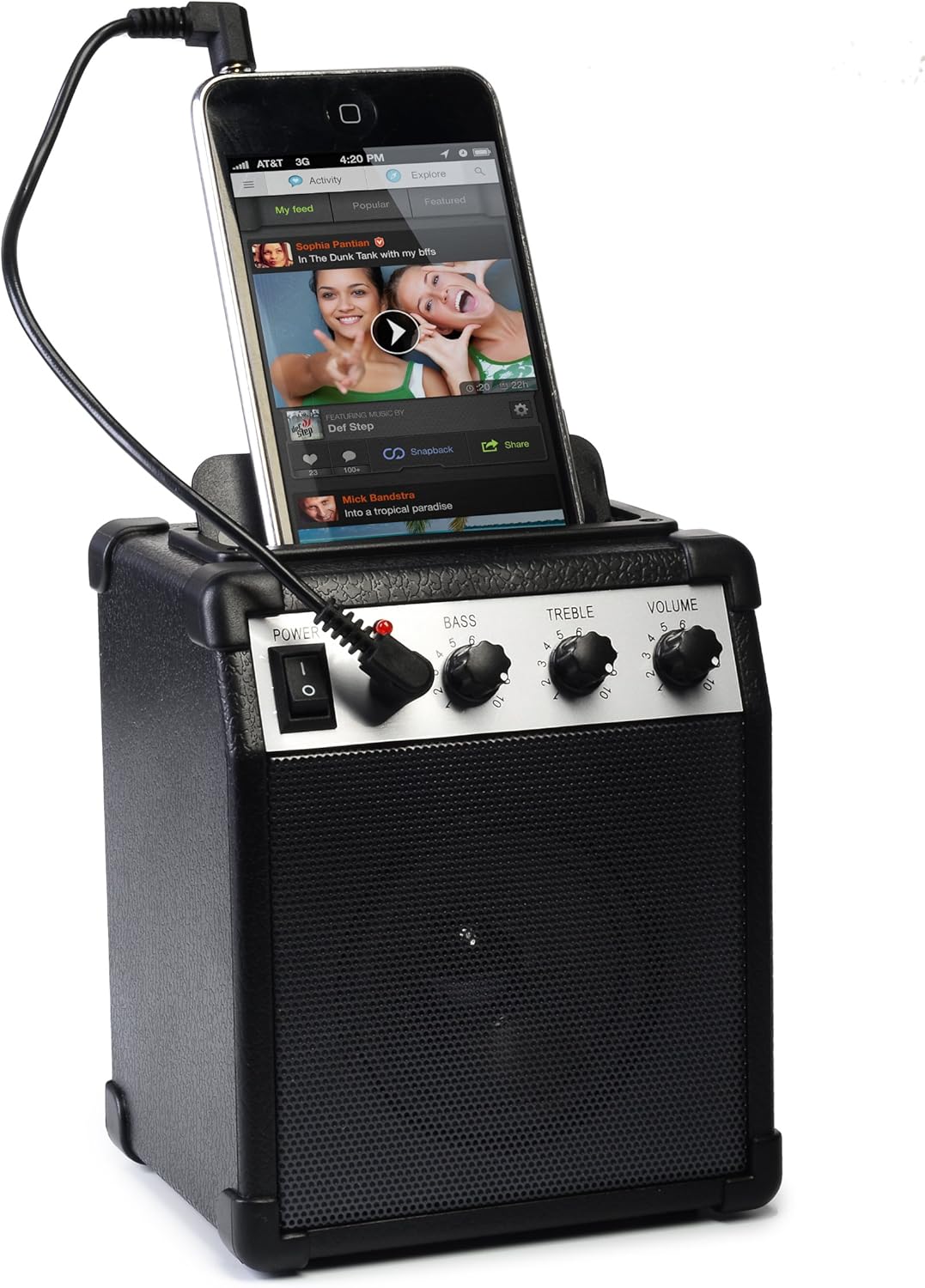 Ivation IVAMPAUXB Portable Mini Amplifier with Aux In Dock for iPod ...
