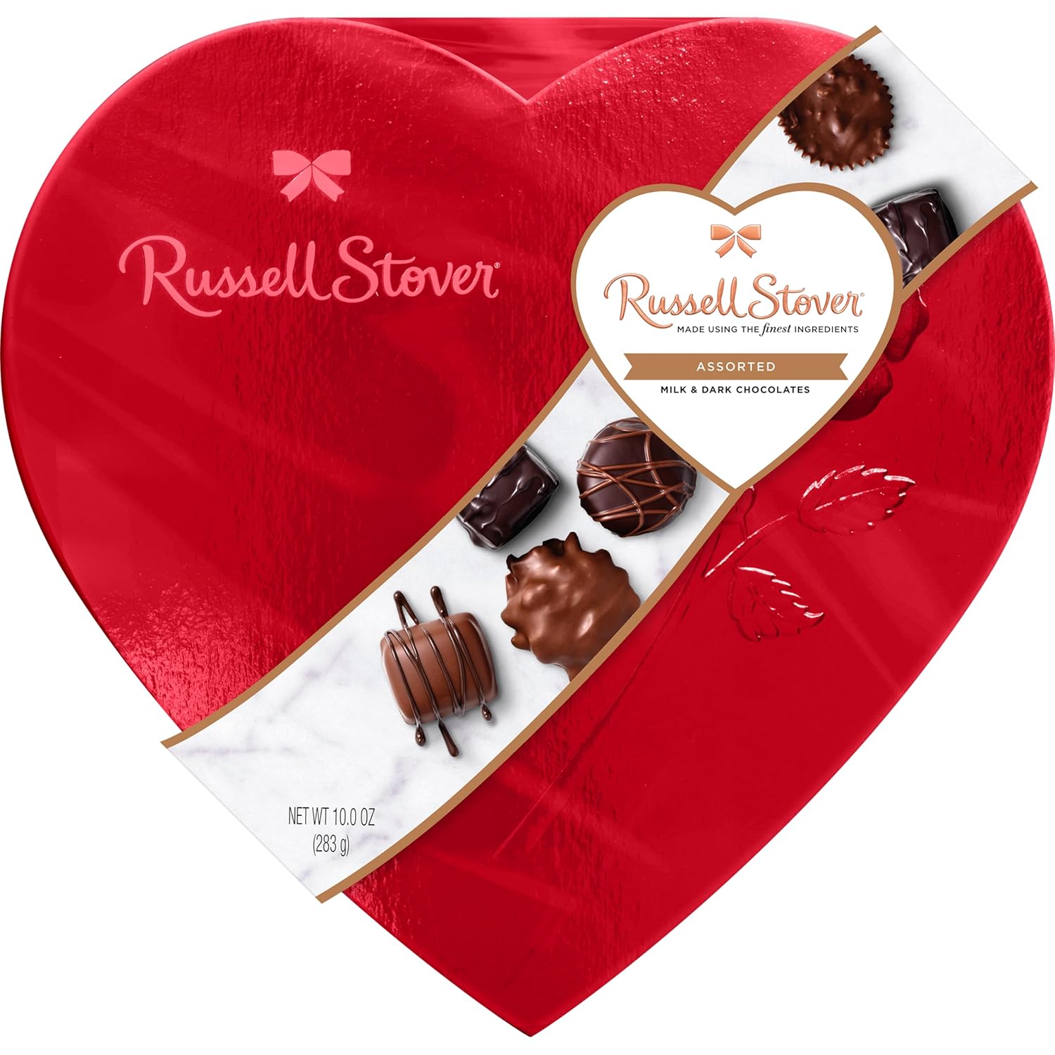 Amazon.com: Russell Stover, Red Foil Heart, 10 Ounce - Chocolate Gift ...