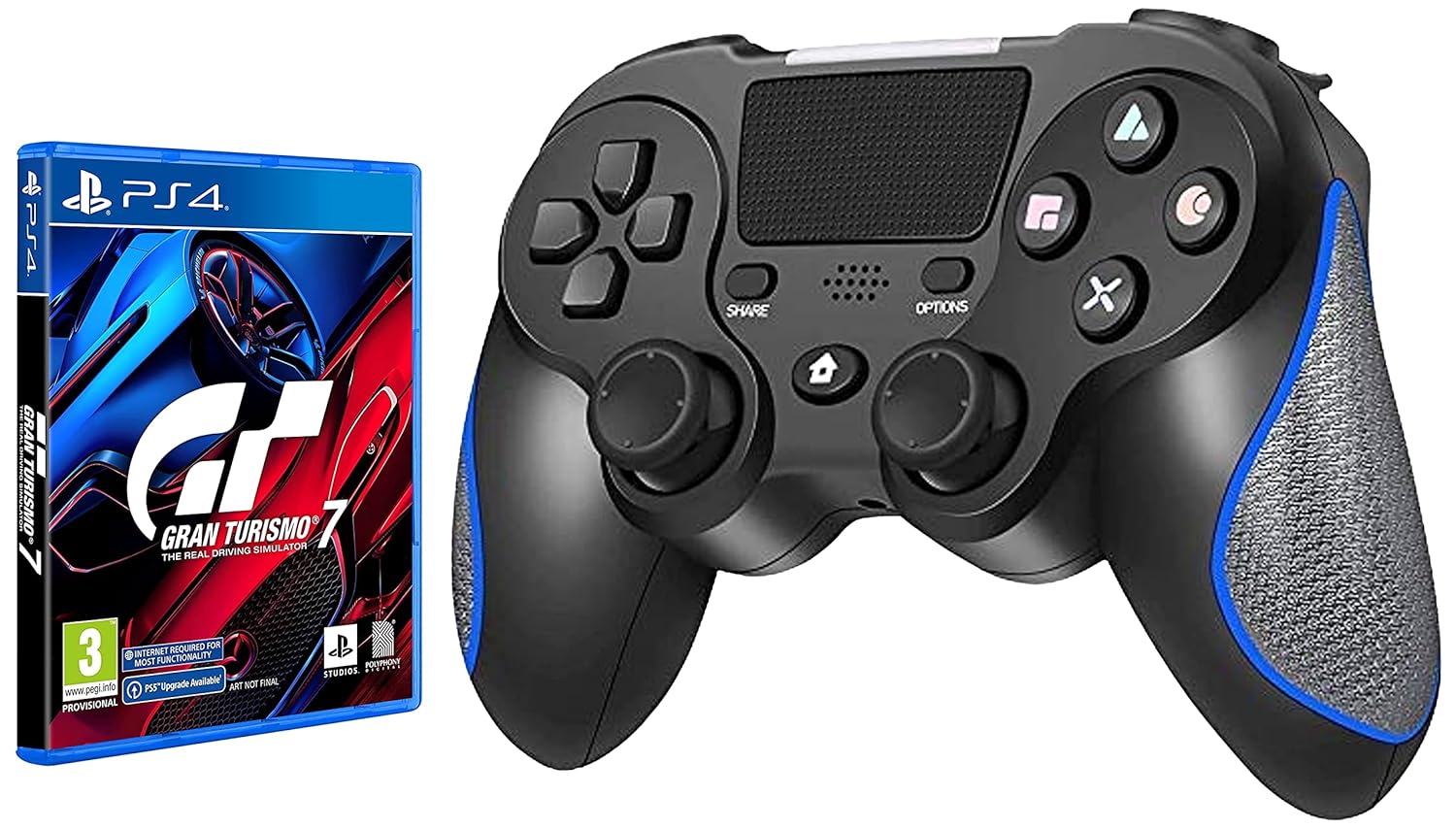 Buy PS4 Gran Turismo 7 Standard Edition (PS4)+PS4 Controller Wireless ...