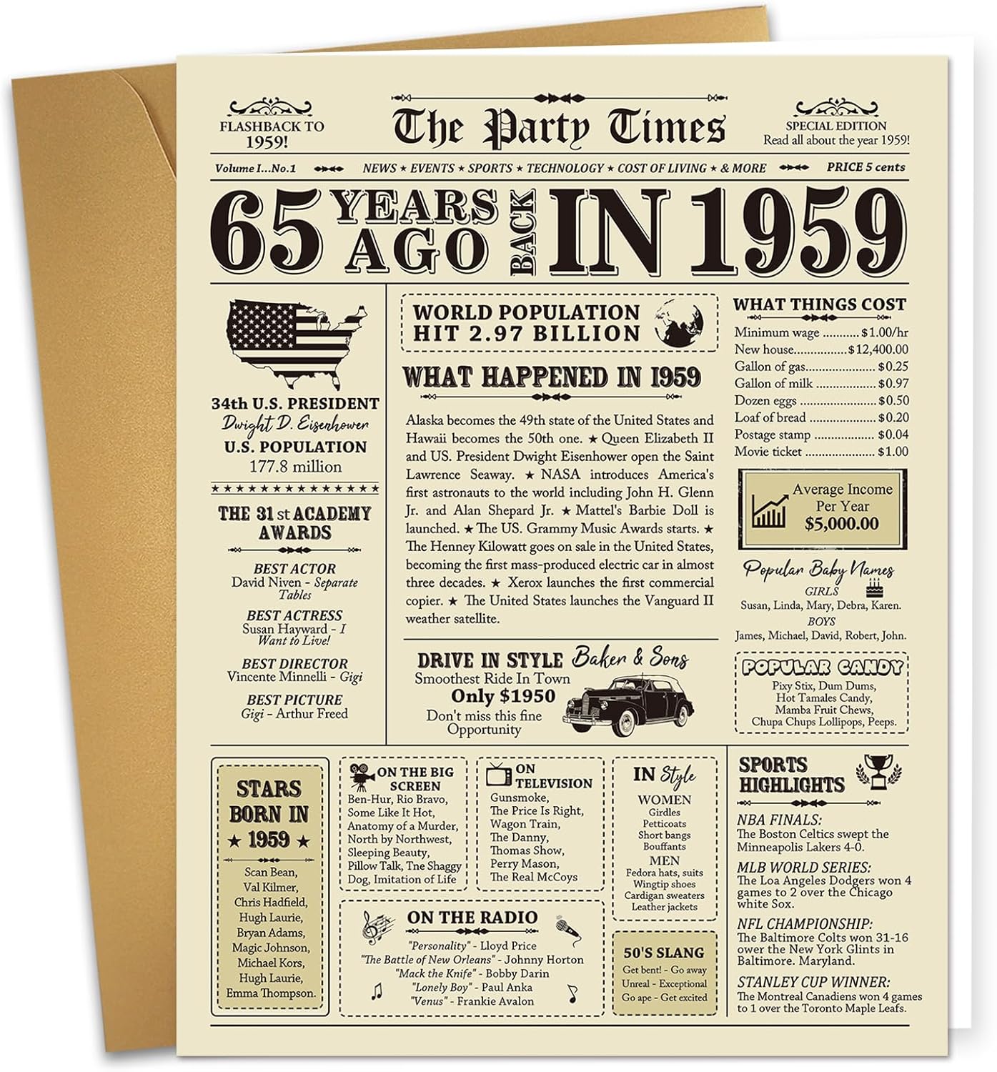 Amazon.com : Ogeby Funny 65th Birthday Card Gifts for Women Men, Jumbo ...