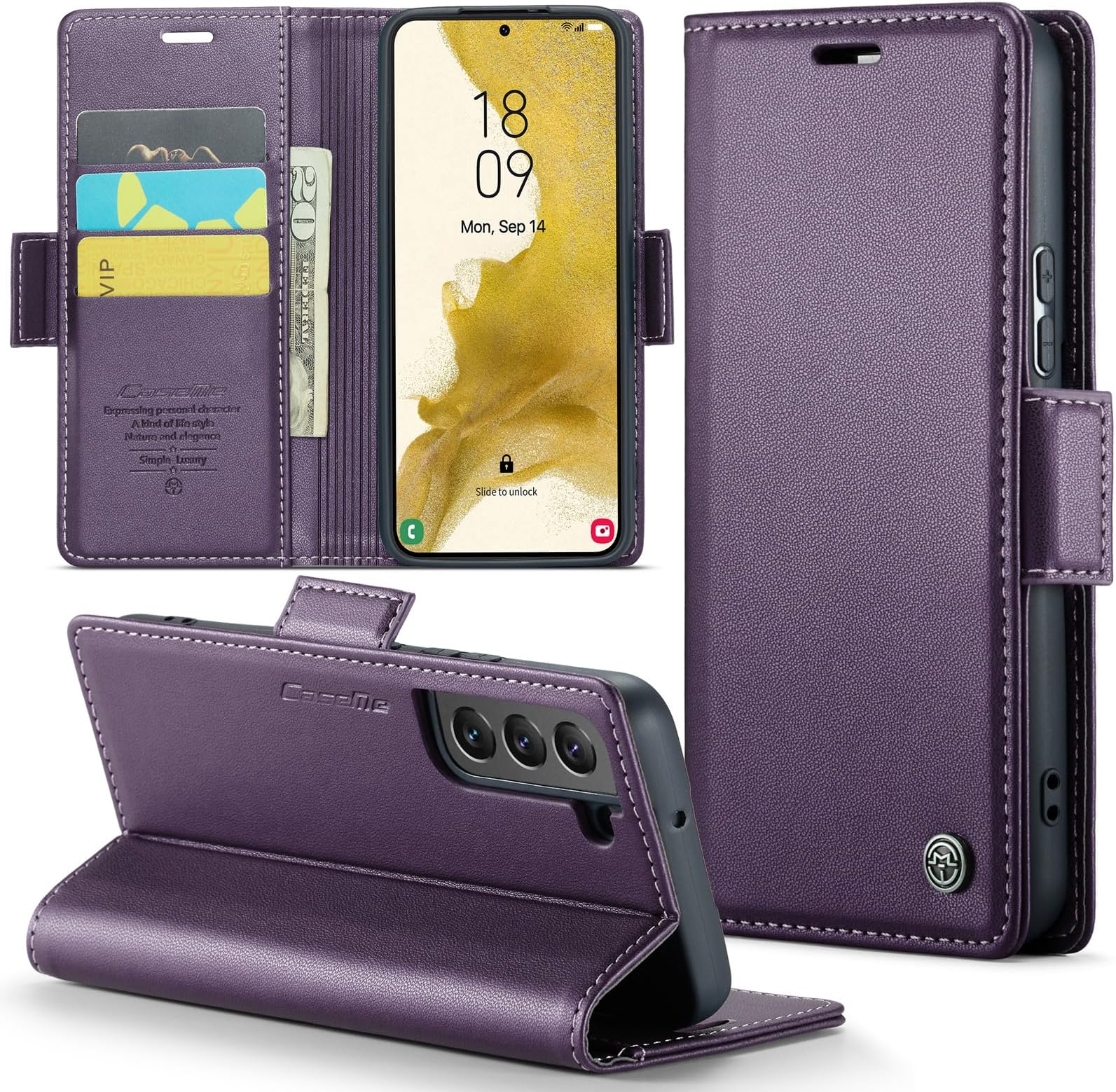Amazon.com: Samsung Galaxy S21+ Plus 5G Wallet Case with [RFID Blocking] Card Holder Magnetic ...