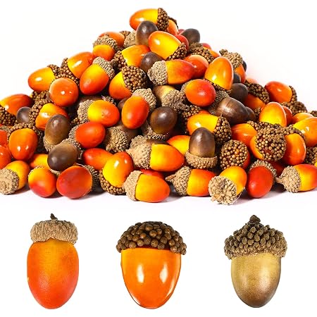 Amazon.com: 100 Pcs Artificial Acorns with Natural Acorn Cap, Realistic ...