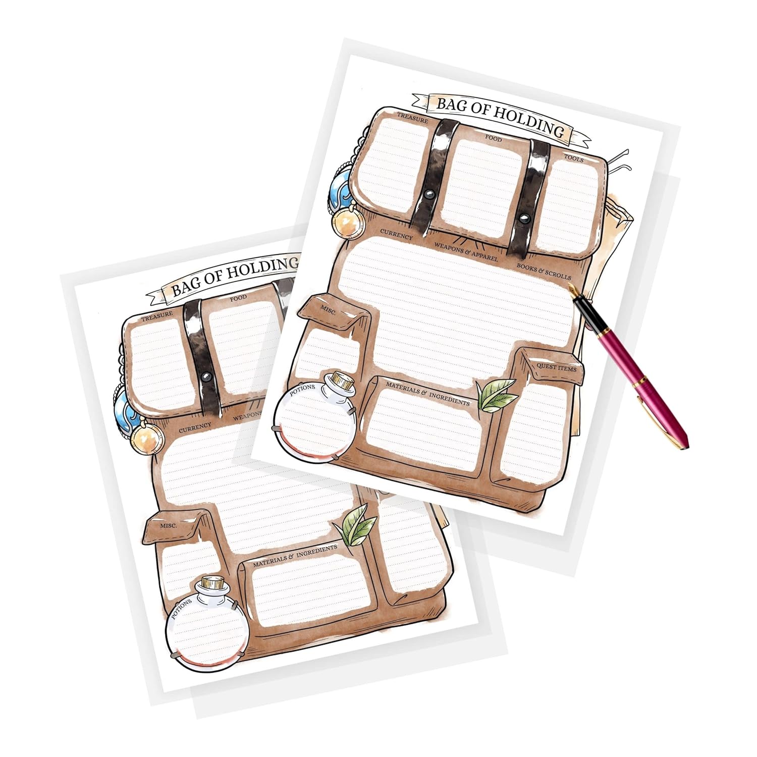 Adventurer's Inventory Tracking Sheets | 75 Pack | 8.5 x 11" A1 Forms ...