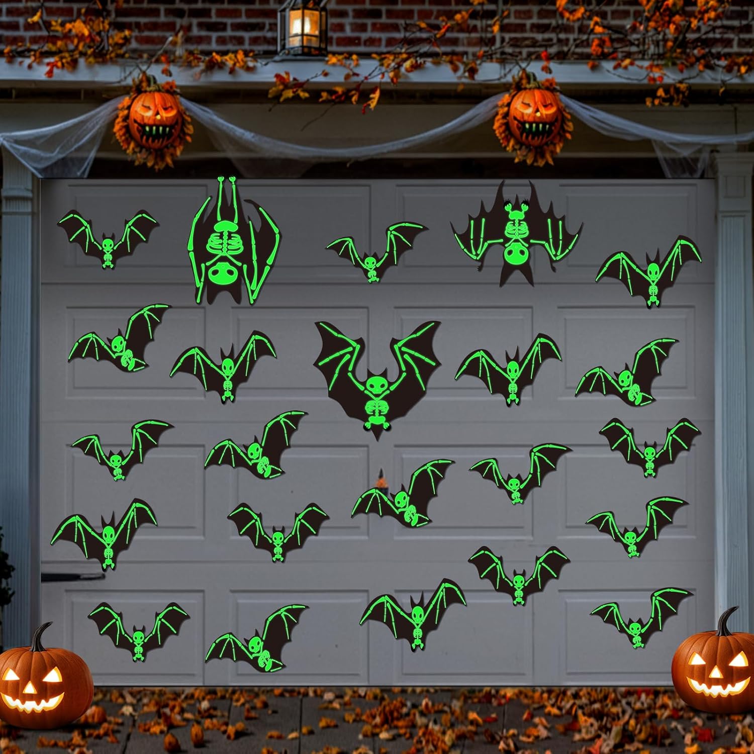 Amazon.com: 23Pcs Halloween Garage Door Decorations Magnets Glow in The ...