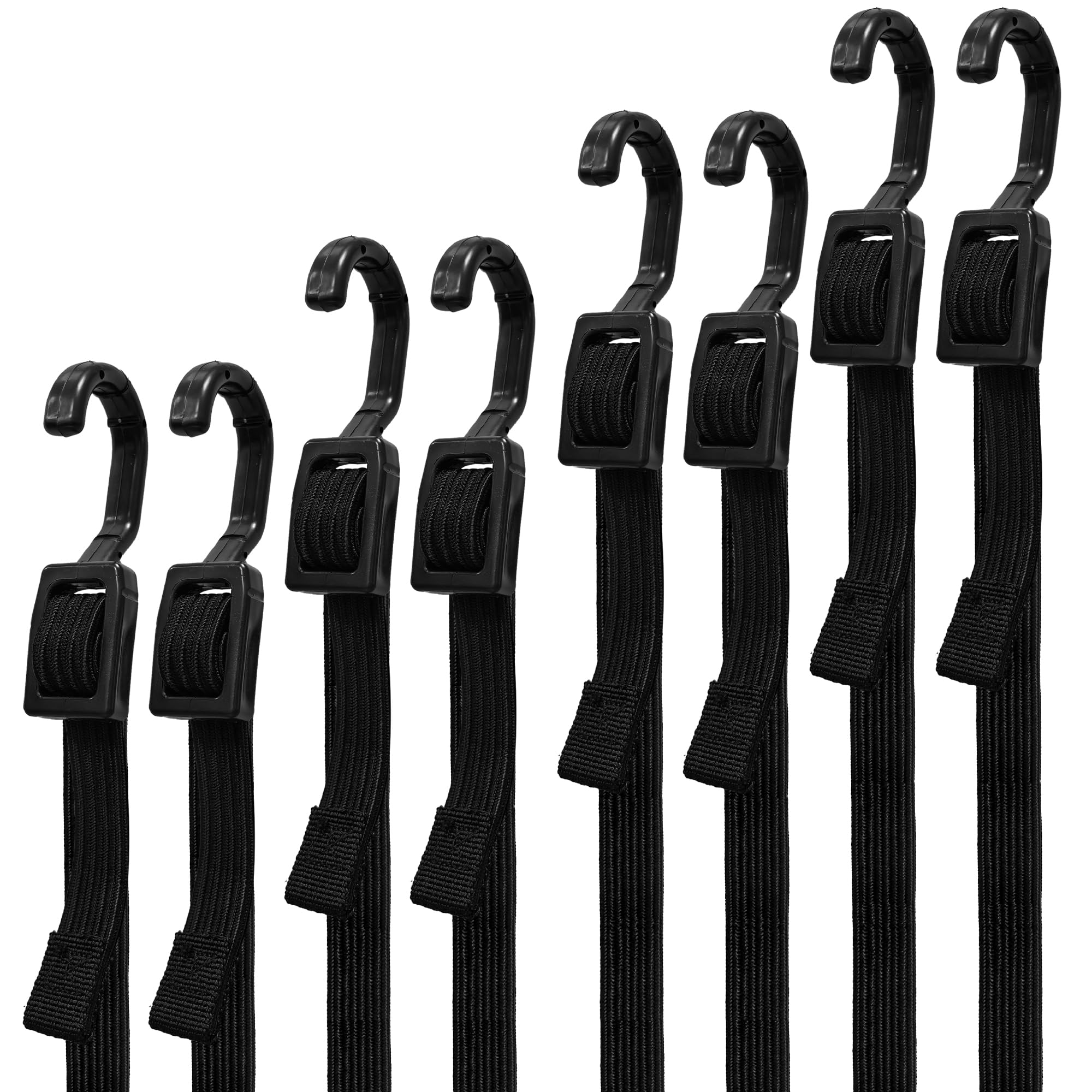 MOLADRI 8 Pack Adjustable Bungee Cords with Hooks, Heavy Duty Outdoor ...