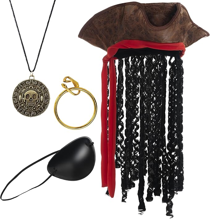 Amazon.com: Spooktacular Creations Deluxe Pirate Hat with Dreadlocks ...