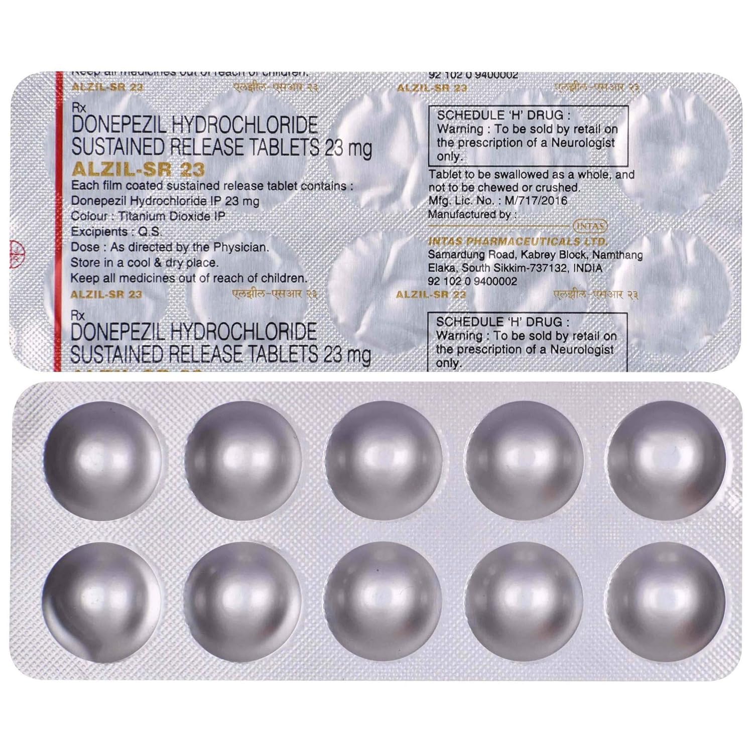 Alzil-SR 23 - Strip of 10 Tablets : Amazon.in: Health & Personal Care