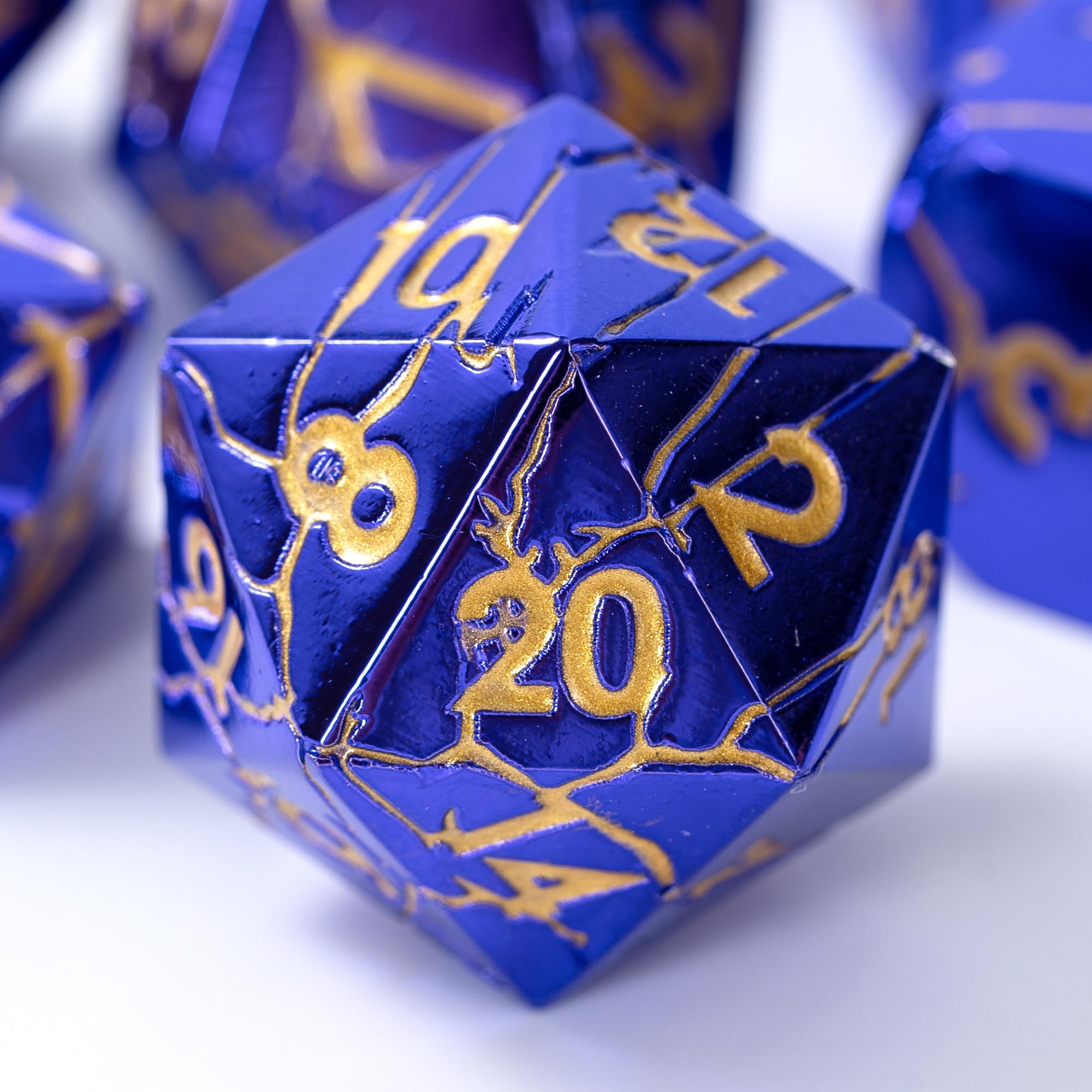 Amazon.com: DND Metal Dice - Cracked Lightning Metal Dice - Polyhedral ...