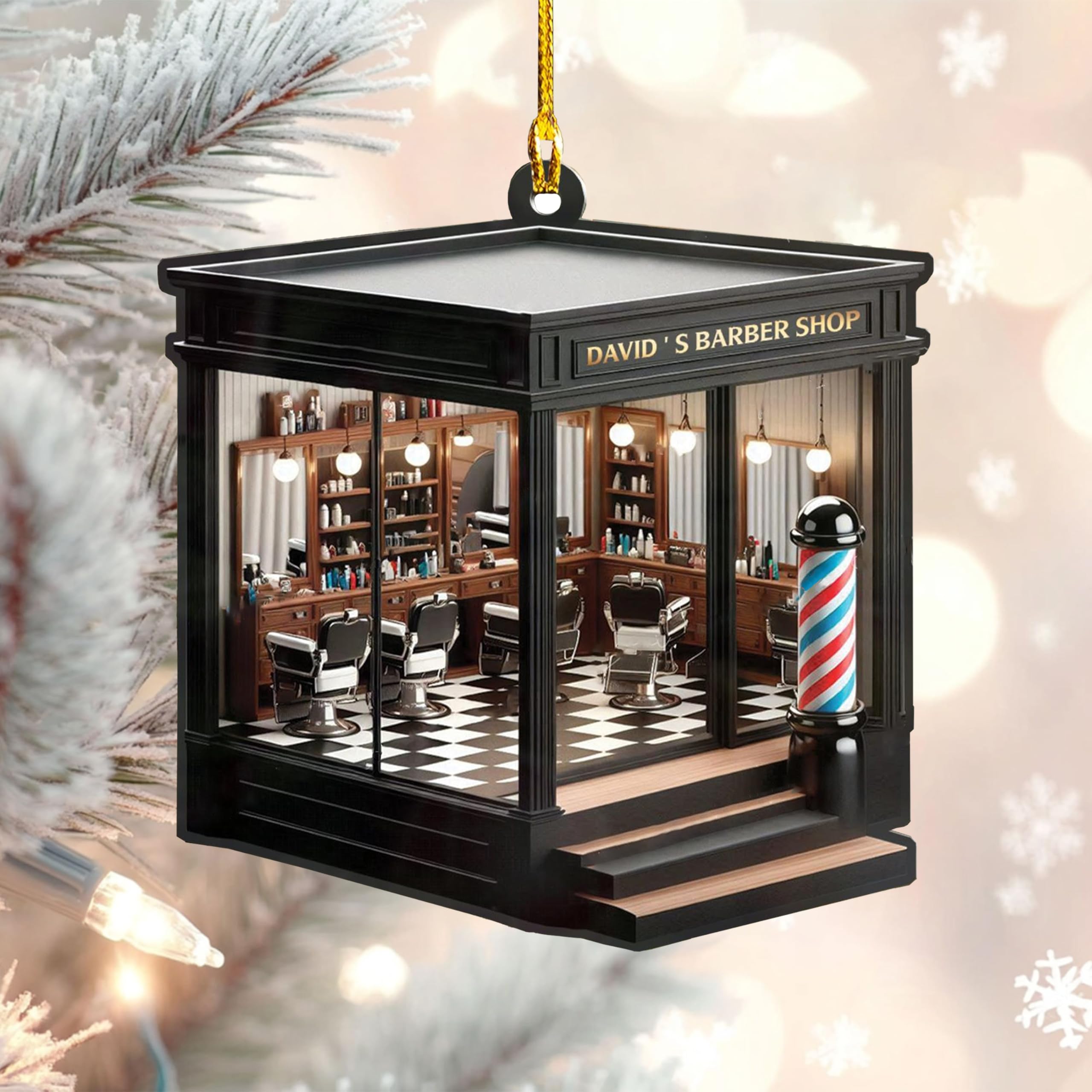 Amazon.com: Personalized Barber Christmas Ornament, Barber Shop ...