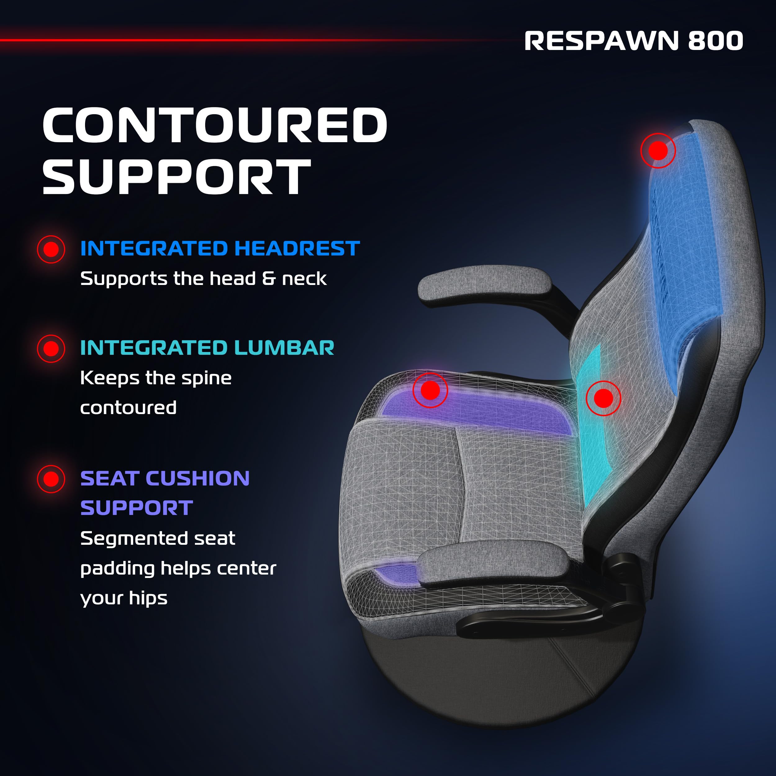 Snapklik.com : RESPAWN 800 Swivel Rocker Gaming Chair - Ergonomic Floor ...