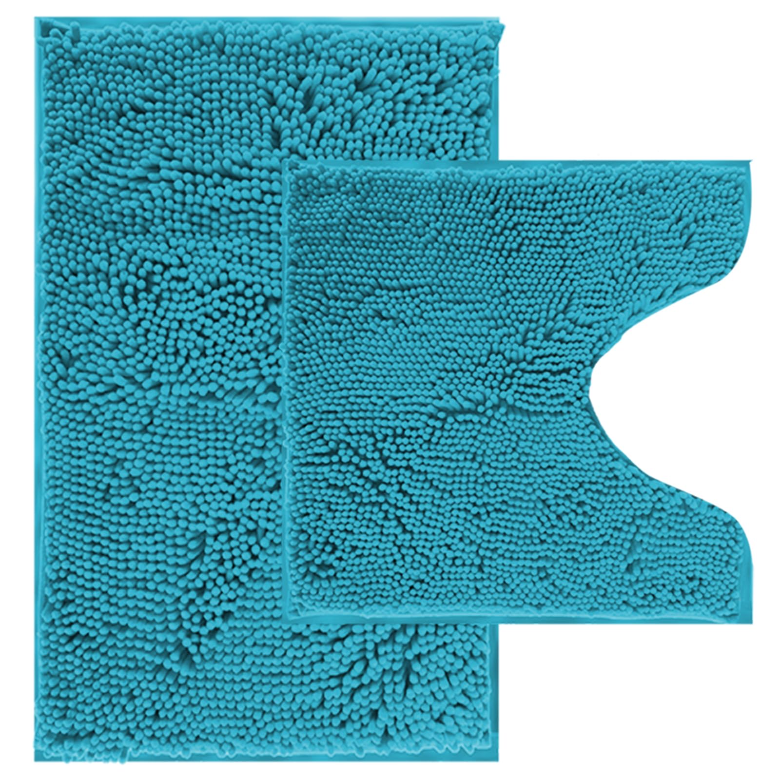 Amazon.com: Teal Blue Bath Rugs Bath Mats for Bathroom Chenille ...