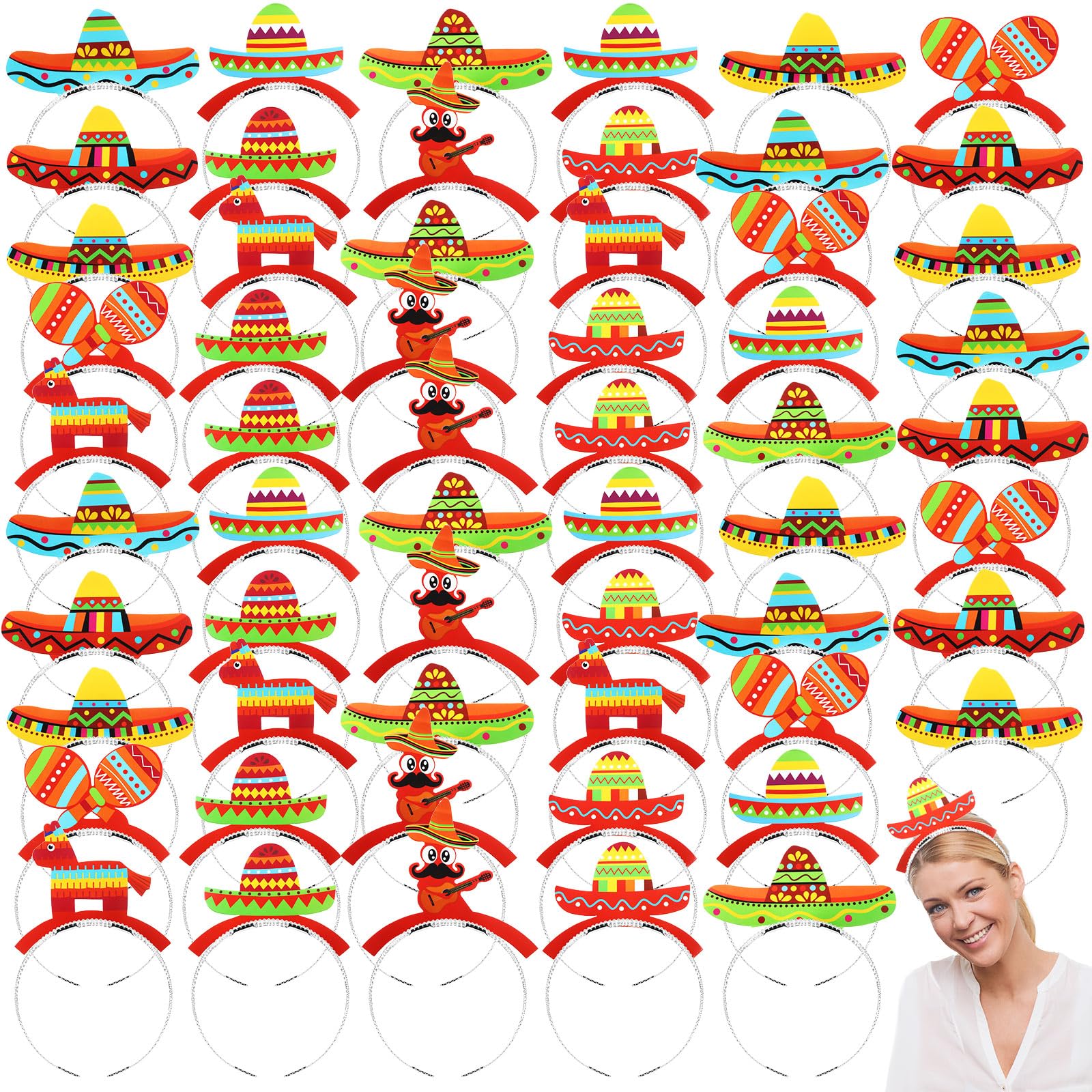 Amazon.com: Yunlly 60 Pcs Sombrero Party Hats Bulk Cinco De Mayo ...