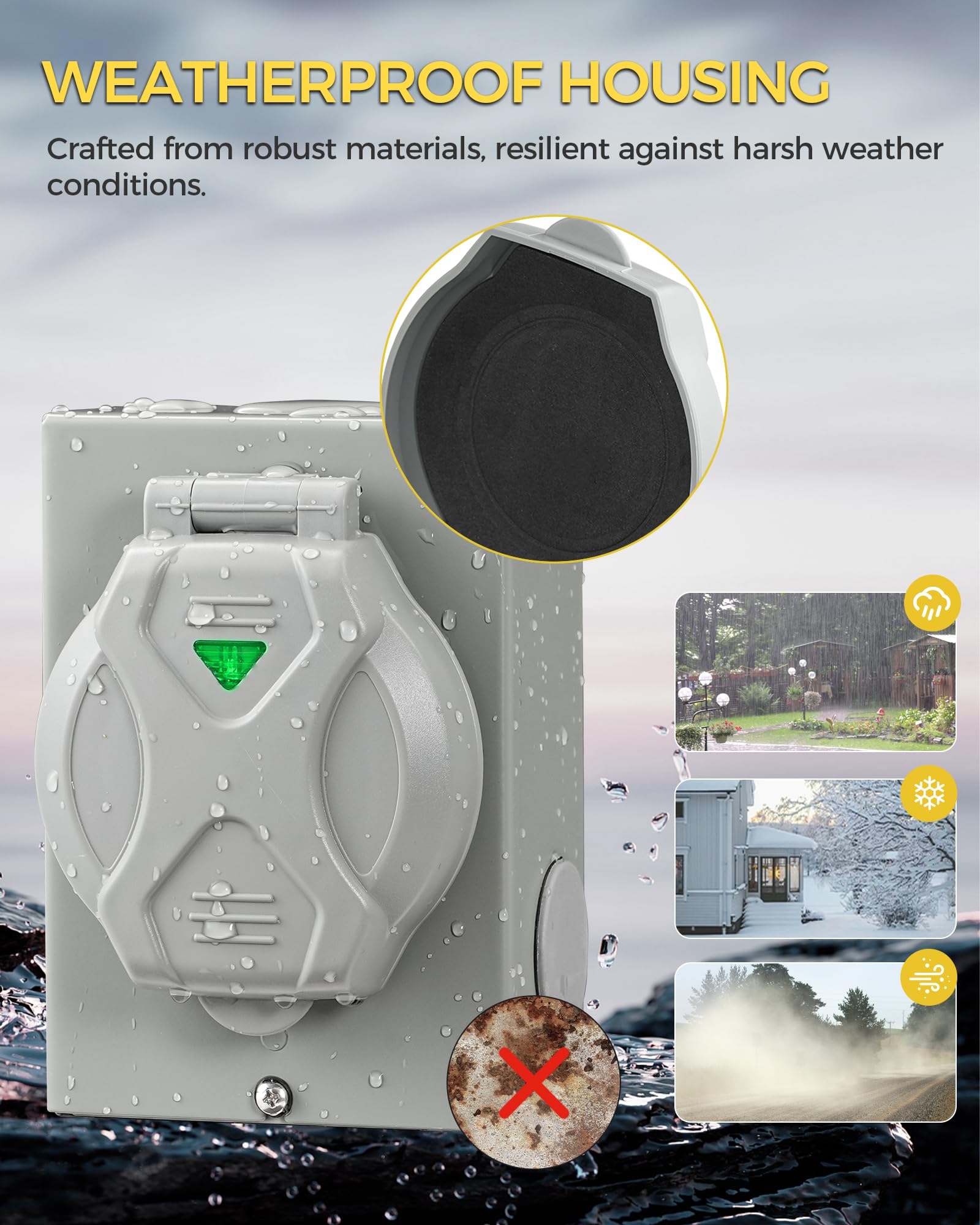 Snapklik.com : WILAWELS 30 Amp Generator Inlet Box, NEMA L14-30P Power ...