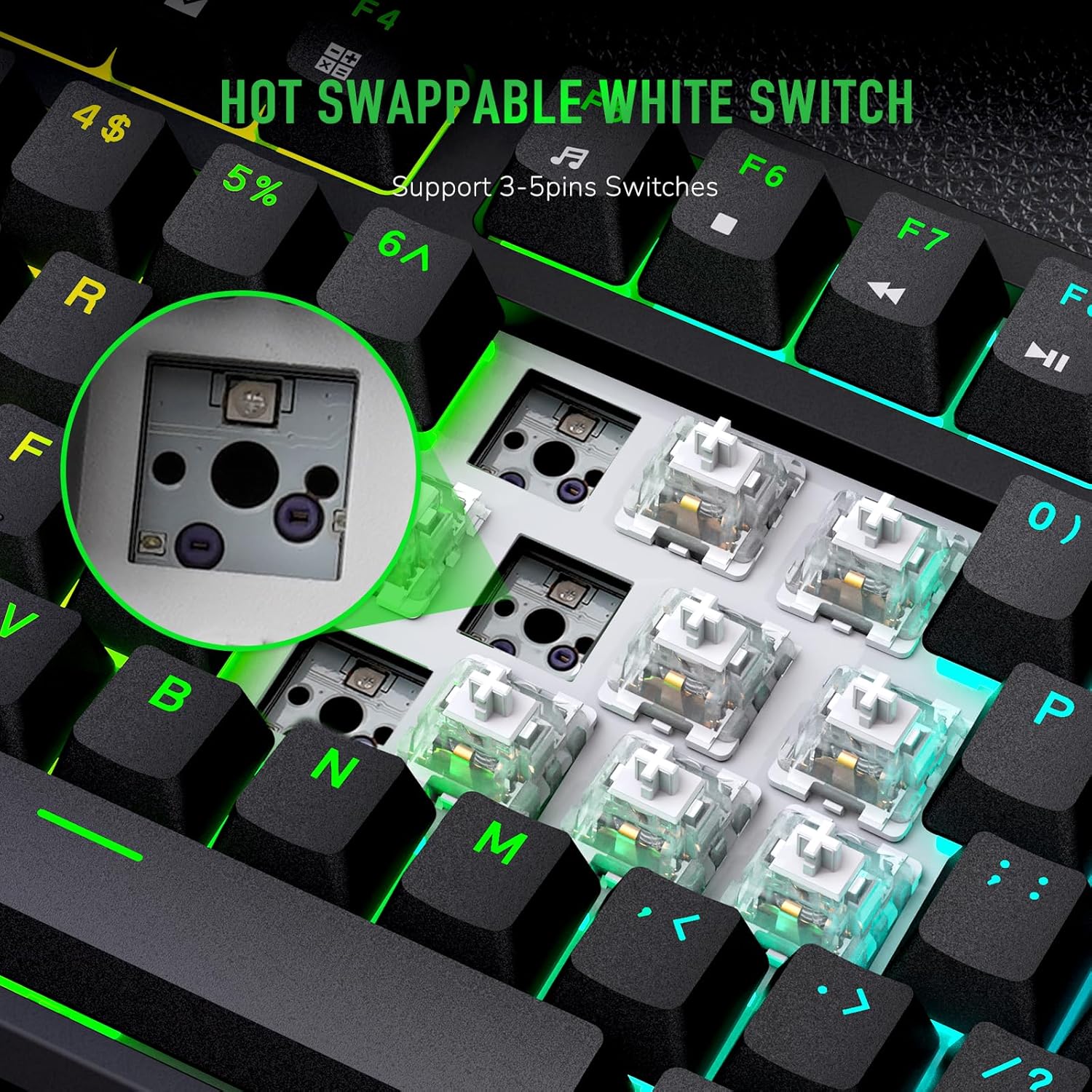 RK R87 Mechanical Keyboard - 75% Layout, Hot Swappable, RGB Backlit, 87 ...