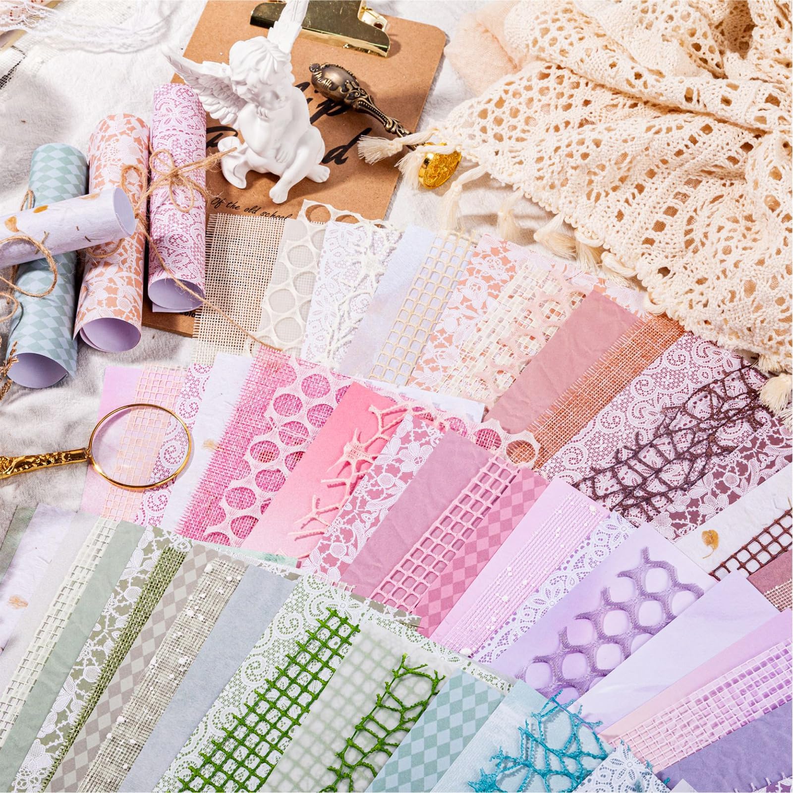 45 Pcs Scrapbook Paper Set, 3 Styles of DIY Handmade Textured Paper ...