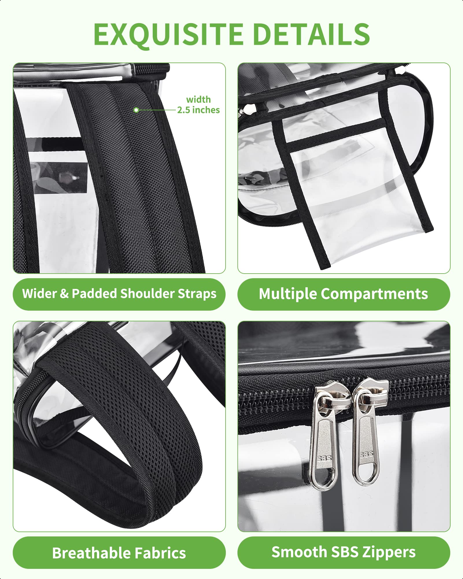 Snapklik.com : MAY TREE Heavy Duty Clear Backpack For Women, Clear ...