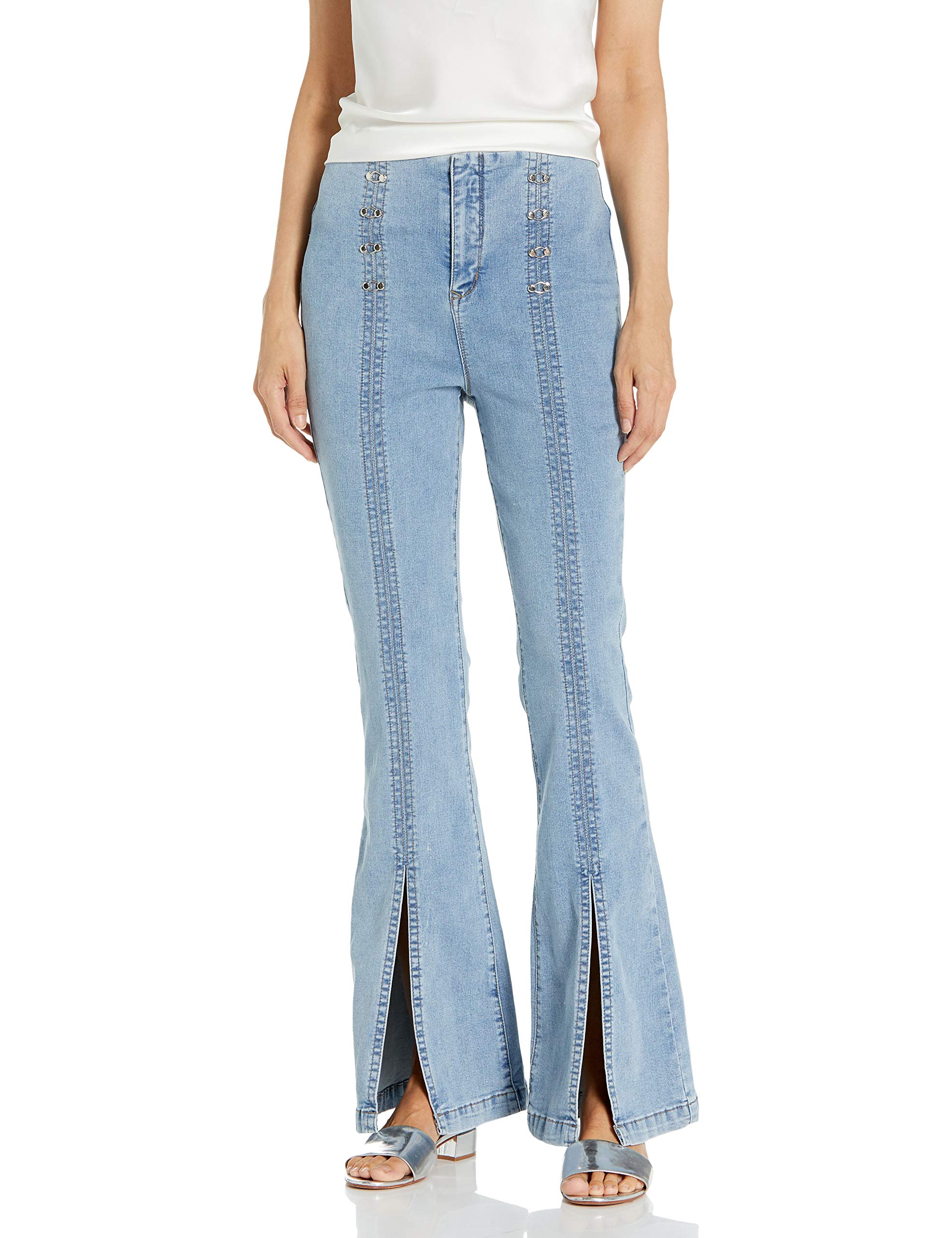 Skinnygirl Womens Misses Maty High Rise Sailor Flare Full Length ...