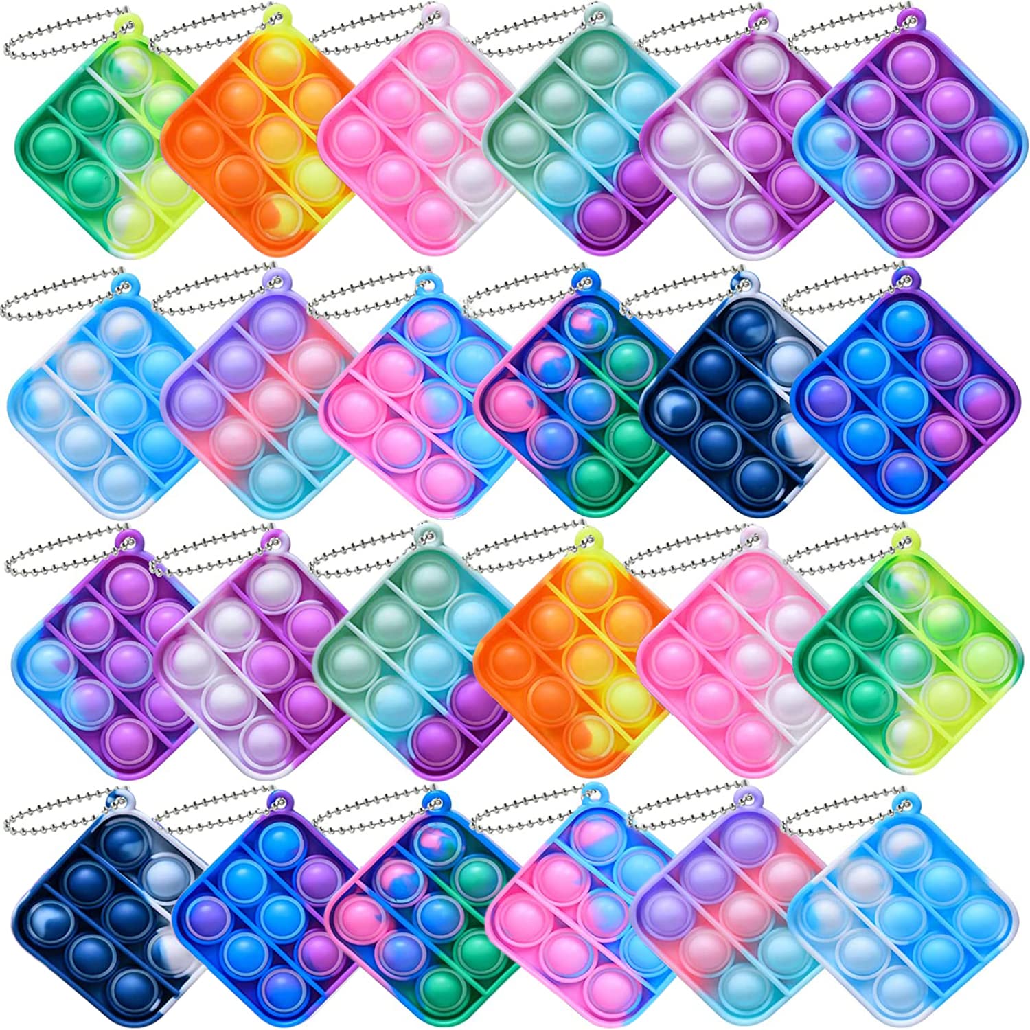 MADO 24pcs Mini POP Keychain Fidget Toys for Kids Adults Valentines ...