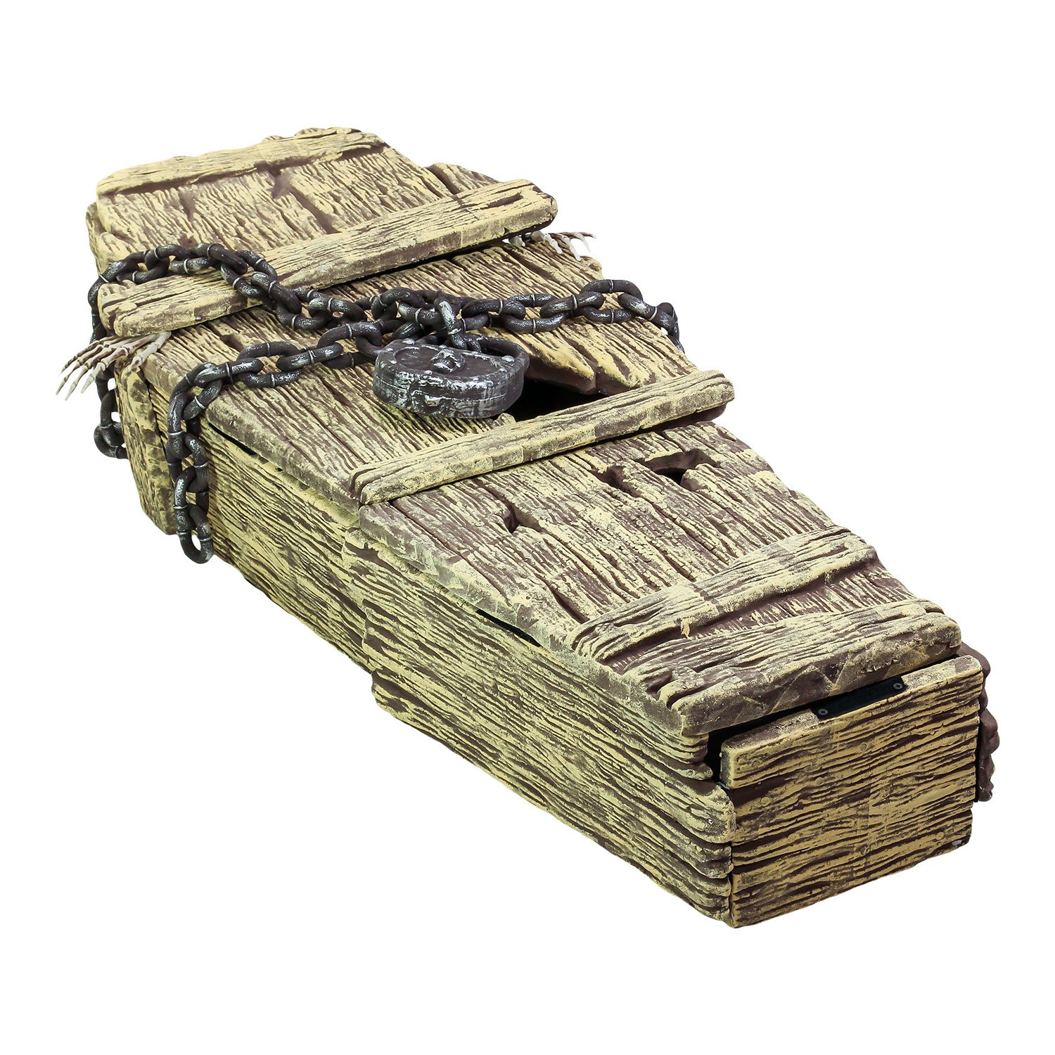 Halloween Haunters Life Size Realistic Foam Wood Coffin With Lock ...