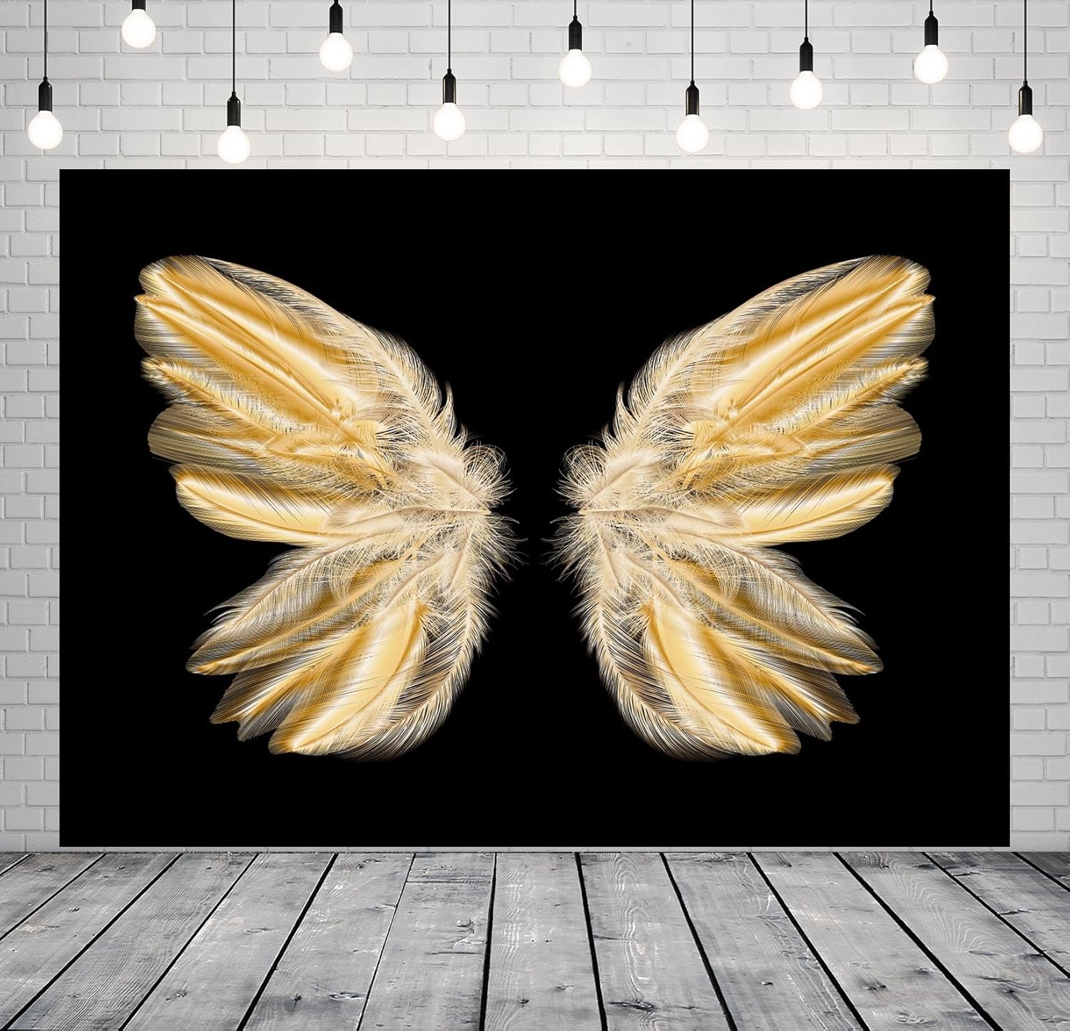 Amazon.com : BELECO 5x4ft Fabric Gold Butterfly Wings Backdrop Golden ...