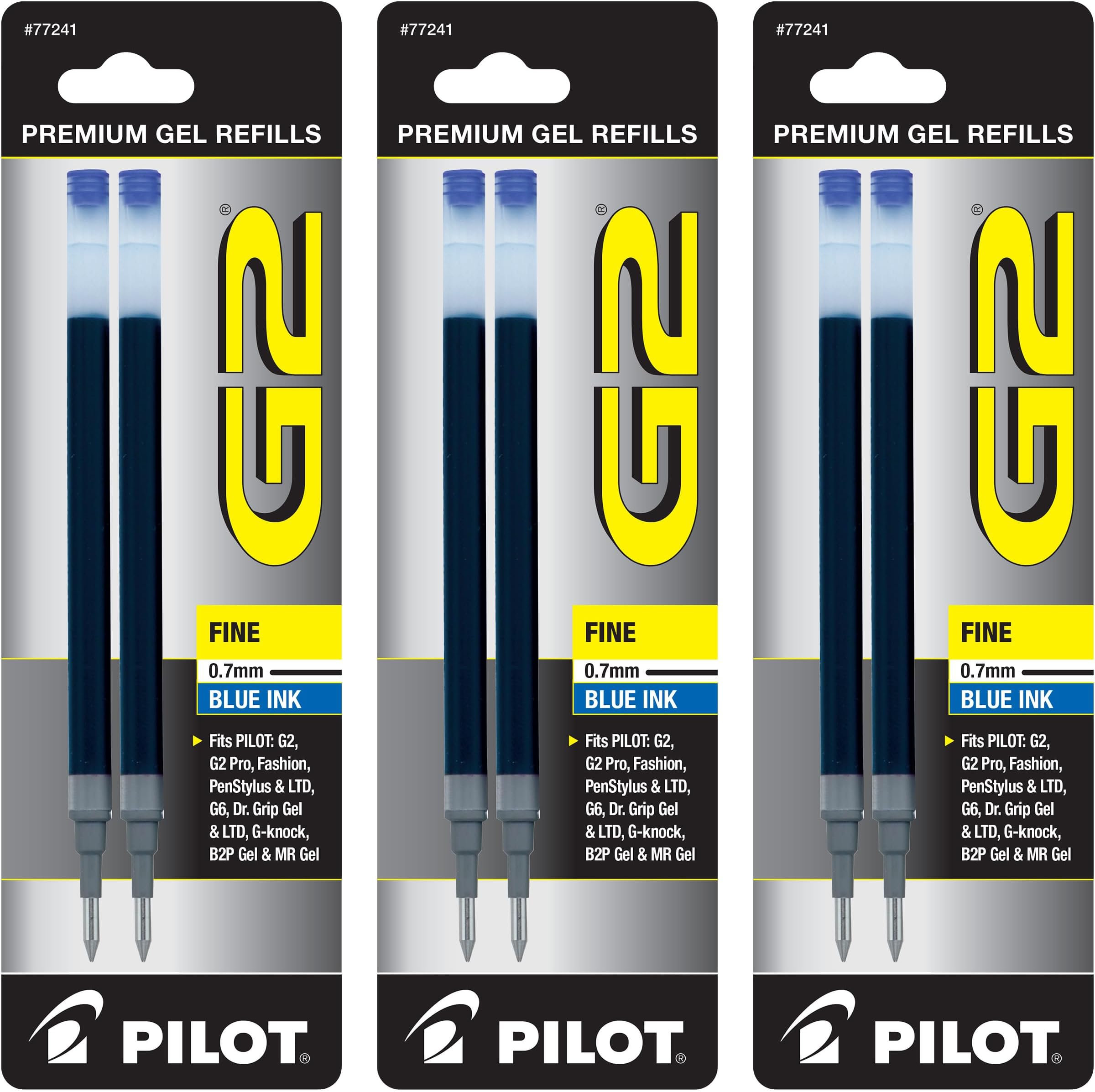 Amazon.com : Pilot, G2 Gel Ink Refills, Fine Point 0.7 mm, Black, Pack ...