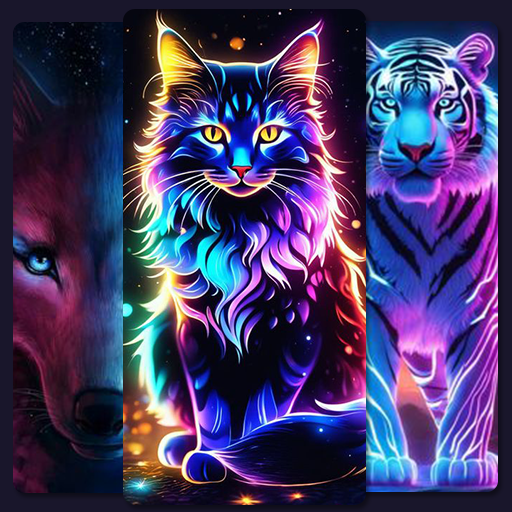 Neon Animal Wallpapers For Desktop Background Purple Neon Panther