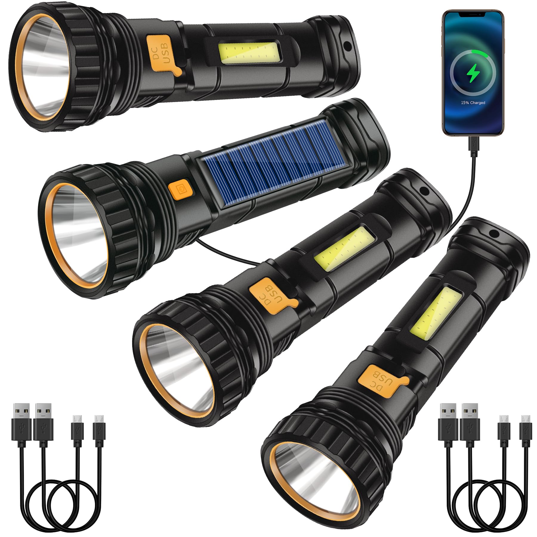 Flashlight Solar Powered Led Lights ImPECKables Rechargeable Solar Led