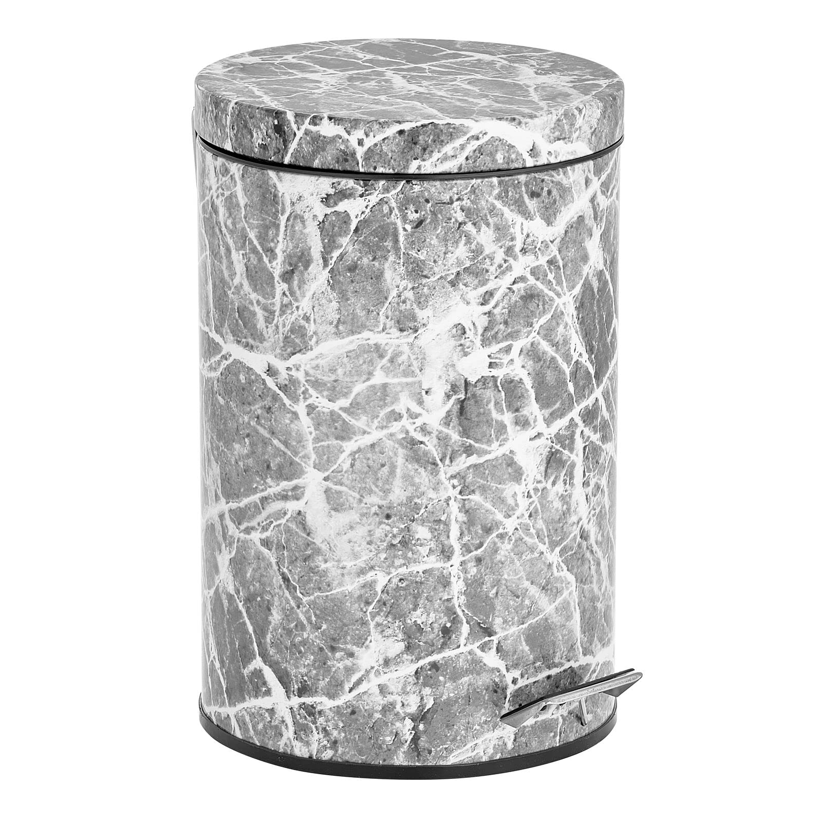 Snapklik.com : mDesign Metal/Steel 3.2 Gallon/12 Liter Round Step Trash Can