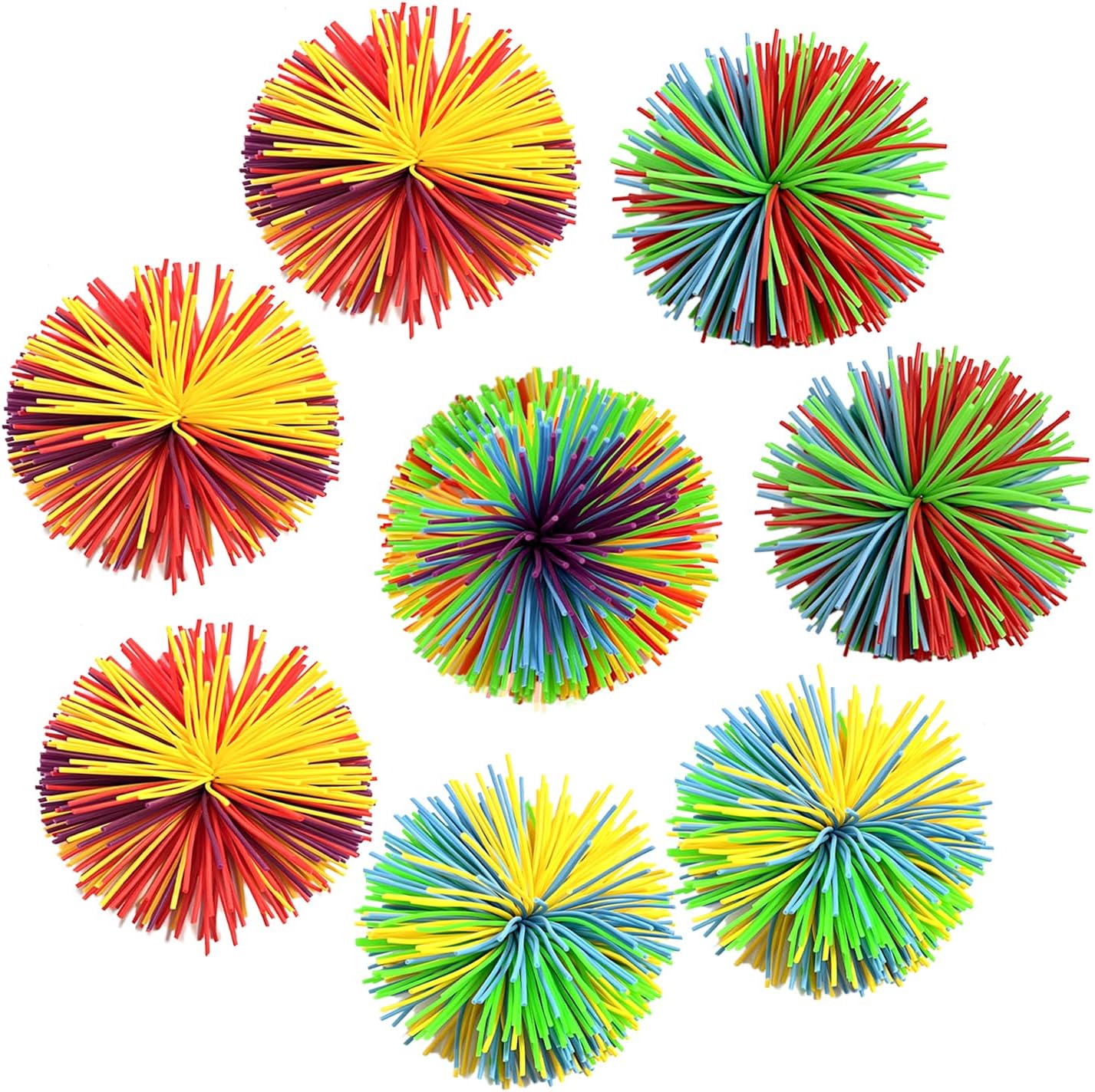 8 Stück AFFE Stringy Balls, Silikon-Stretch-Strähniger Ball,Regenbogen ...