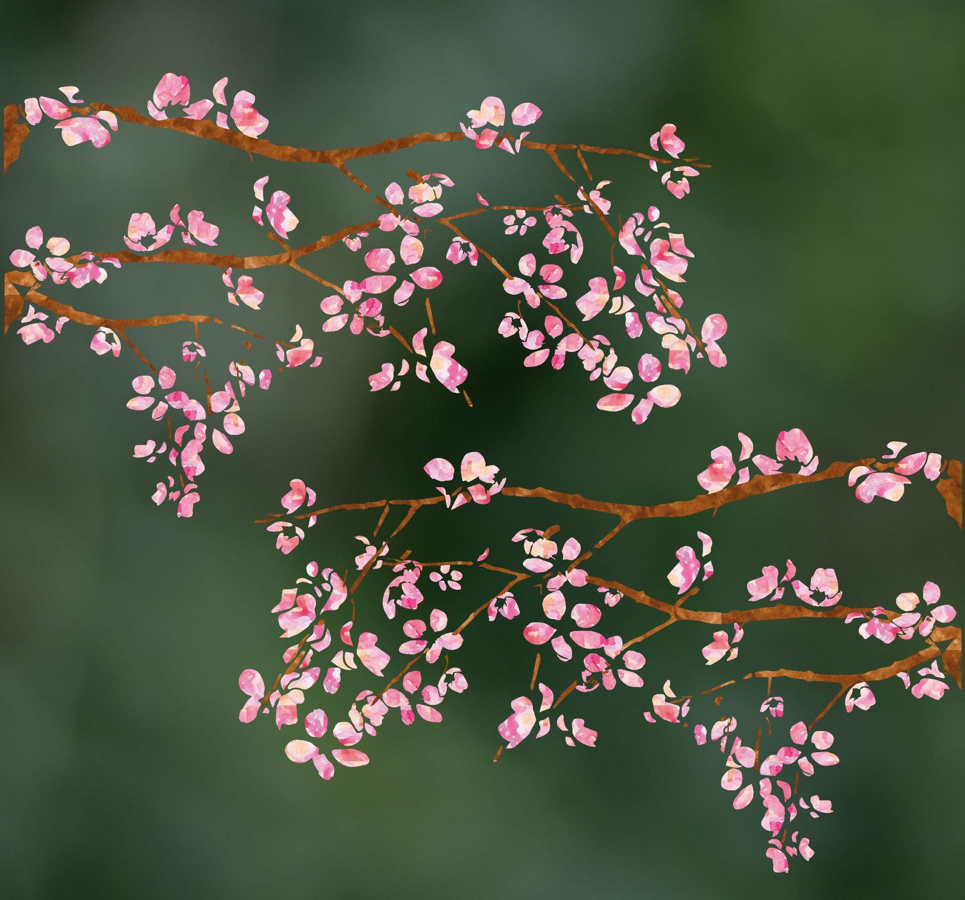Amazon.com: Cherry Blossom Branches Spring Window Clings for Glass ...