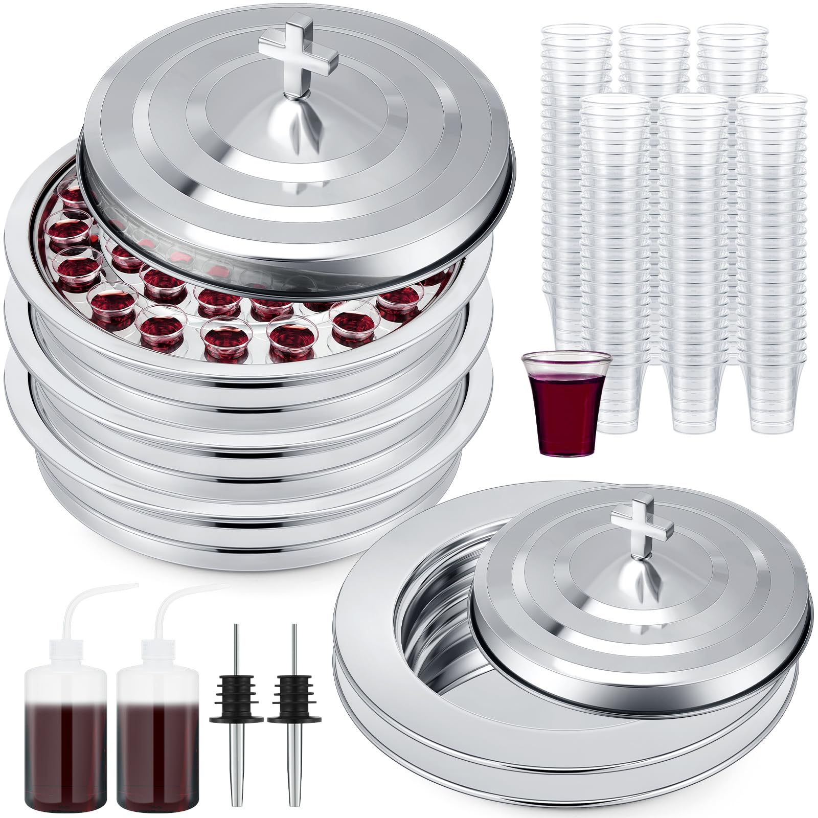 Amazon.com: Zhehao Communion Set Holy Communion Trays for Churches with ...