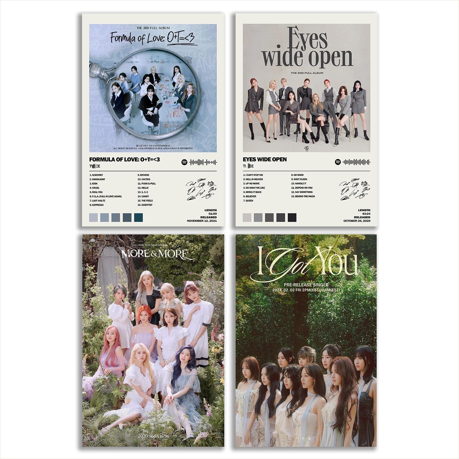 Amazon.com: LMFSS Twice Album Cover Limited Edition Posters (Set of 4 ...