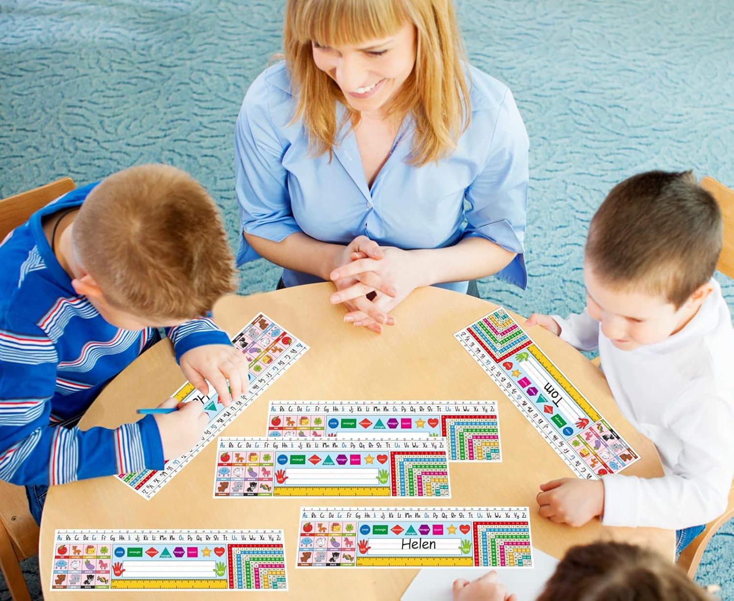 36 placas de nombre del alfabeto para escritorios, aula, multiusos ...