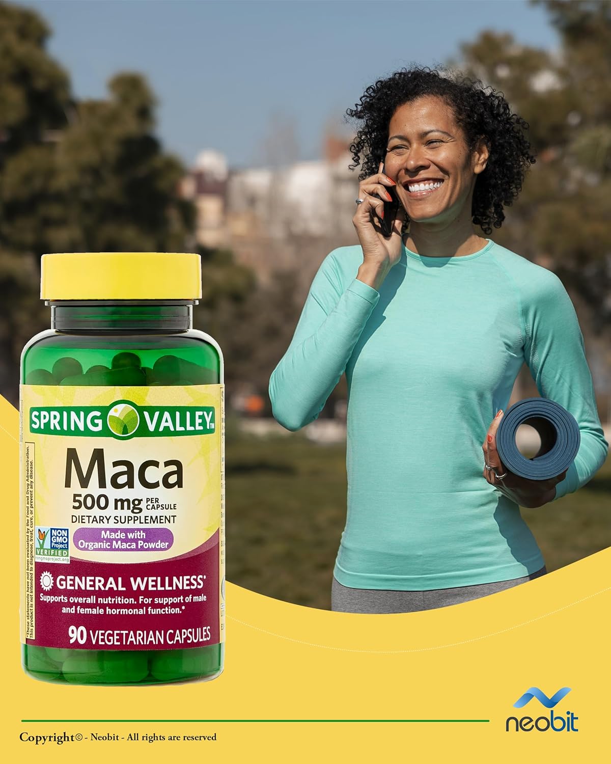 Neobit Spring Valley – Suplemento dietético de maca orgánico de 500 mg ...