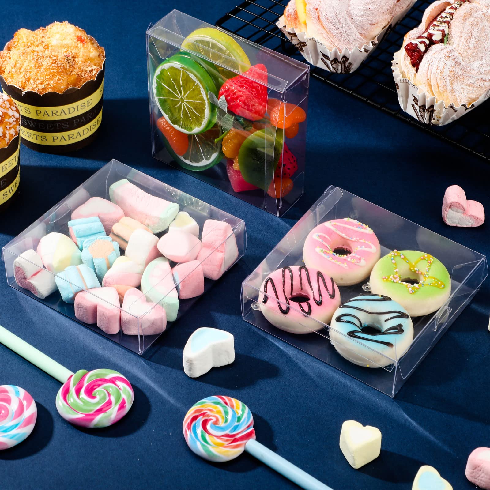 100 Pack Clear Boxes for Favors Plastic Clear Gift Box Transparent ...