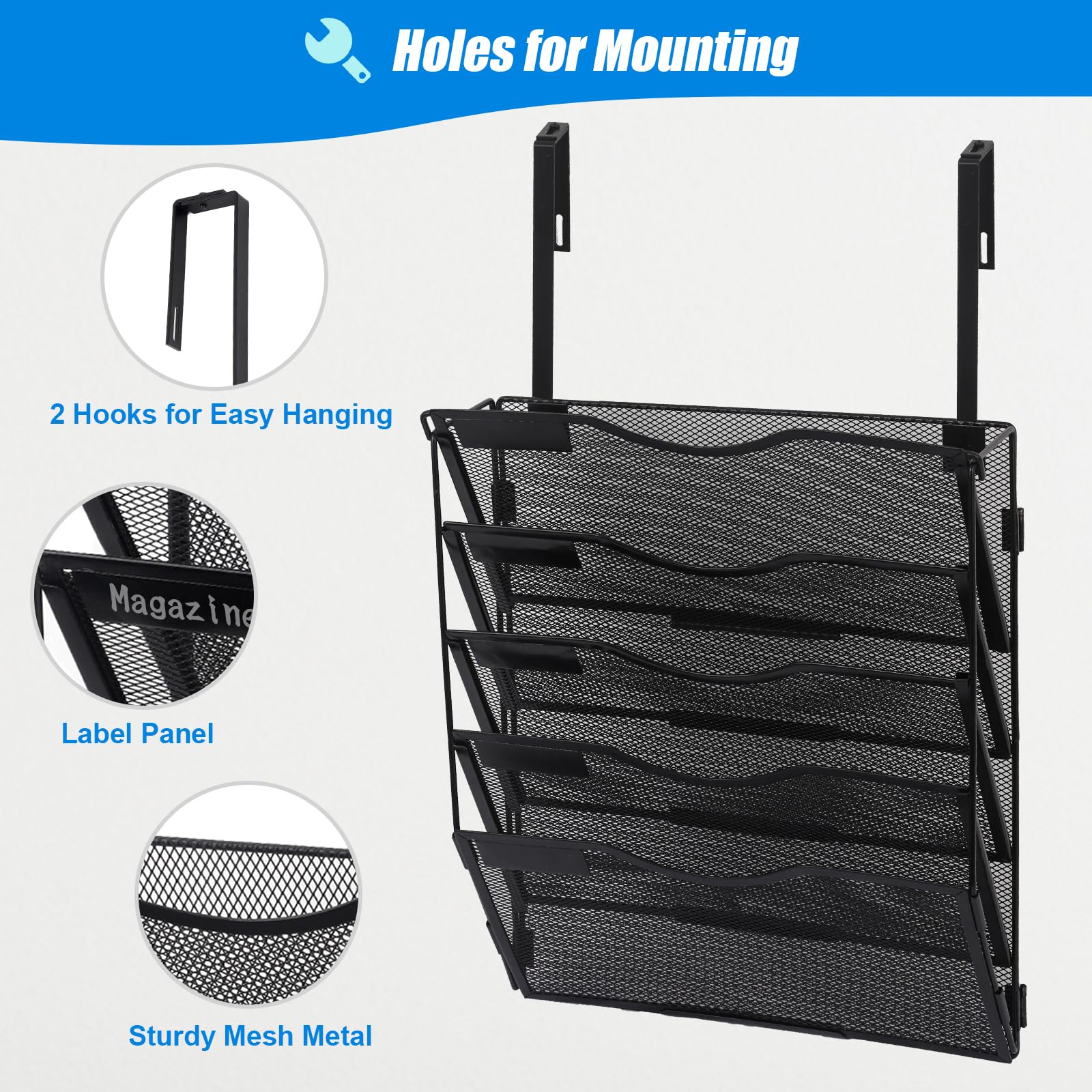 Snapklik.com : EASEPRES 5 Pocket Mesh Hanging Wall File Organizer